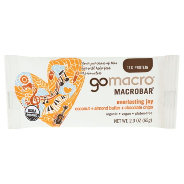 Gomacro Organic Chocolate Chip Almond Butter Bar 2.3 oz (Pack Of 2 ...
