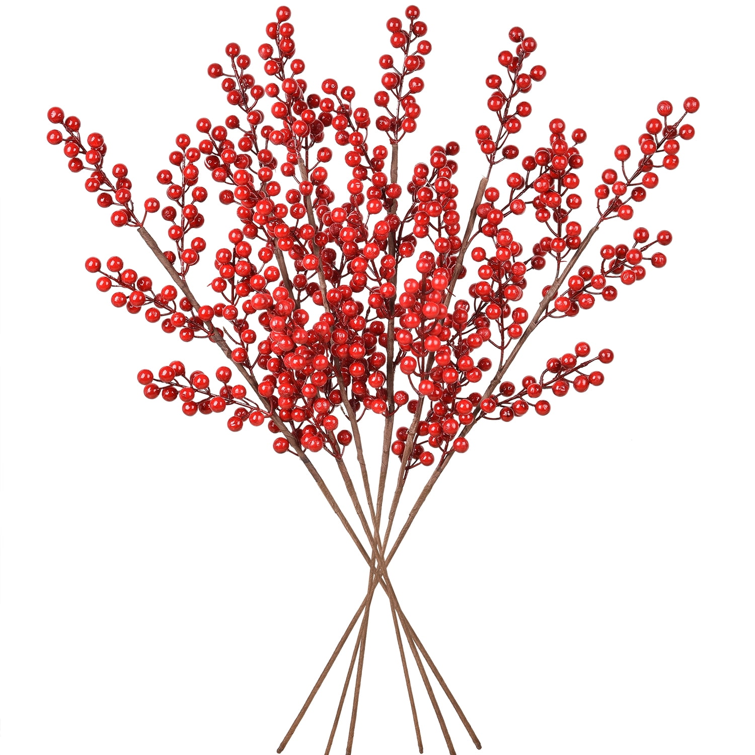 Gomaty 26in Artificial Red Berries Stem - Xmas Picks for Indoor Holiday ...