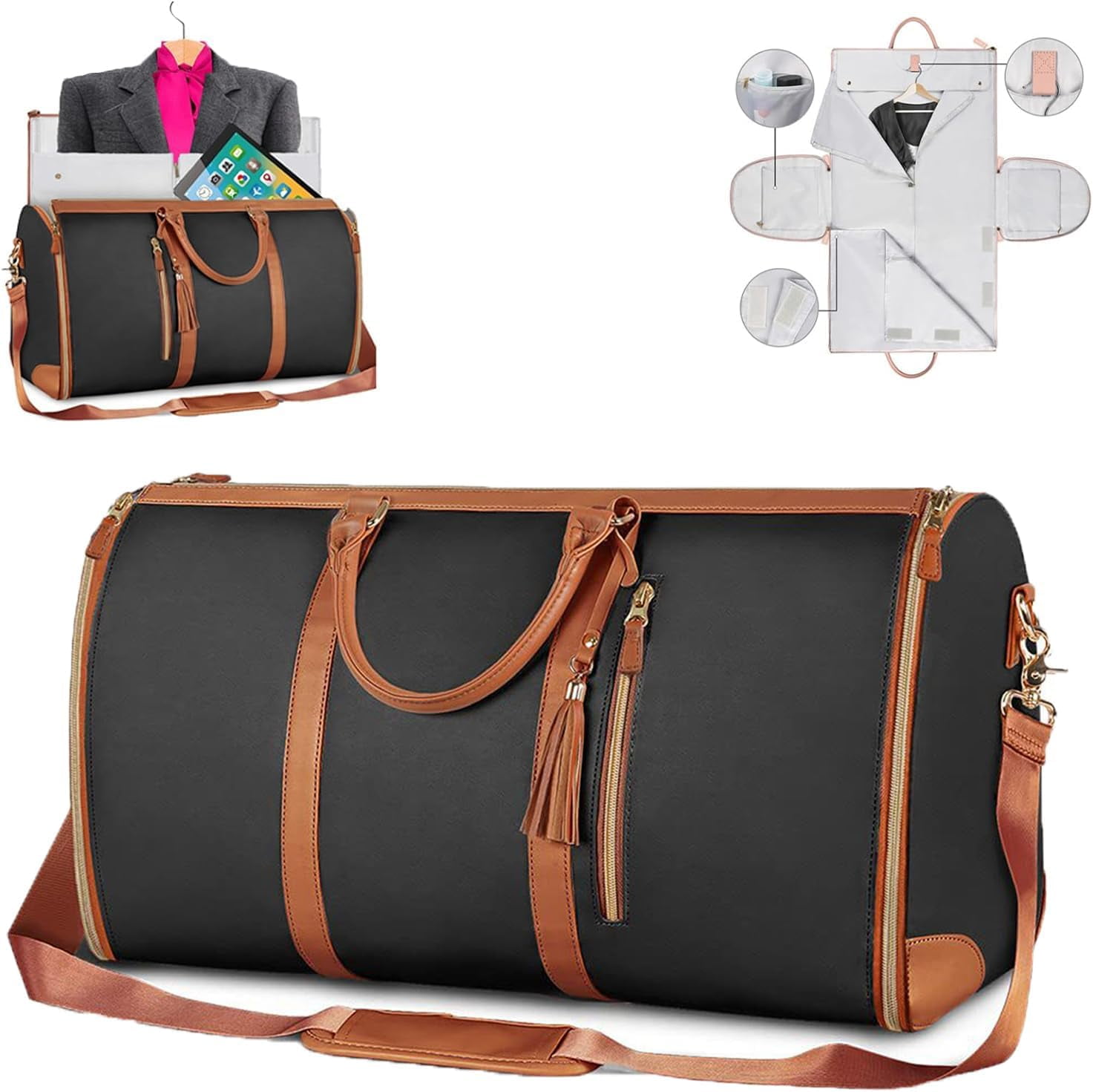 Gomayee Women's 20.5" Waterproof Travel Duffel Bag, Brown - Walmart.com