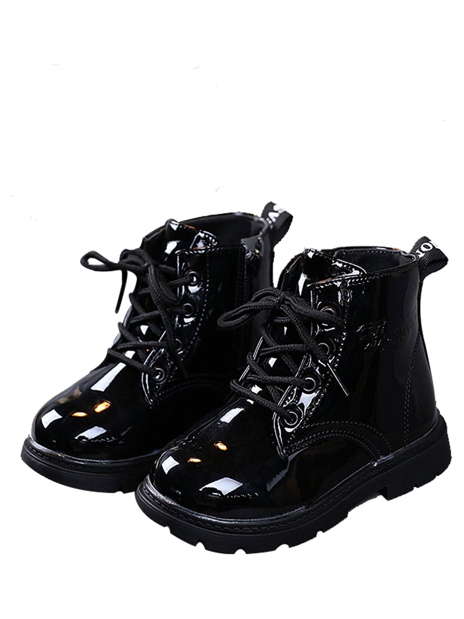 Gomelly Girls Lace Up Waterproof Ankle Boots Zip-Up Combat Shoes for ...