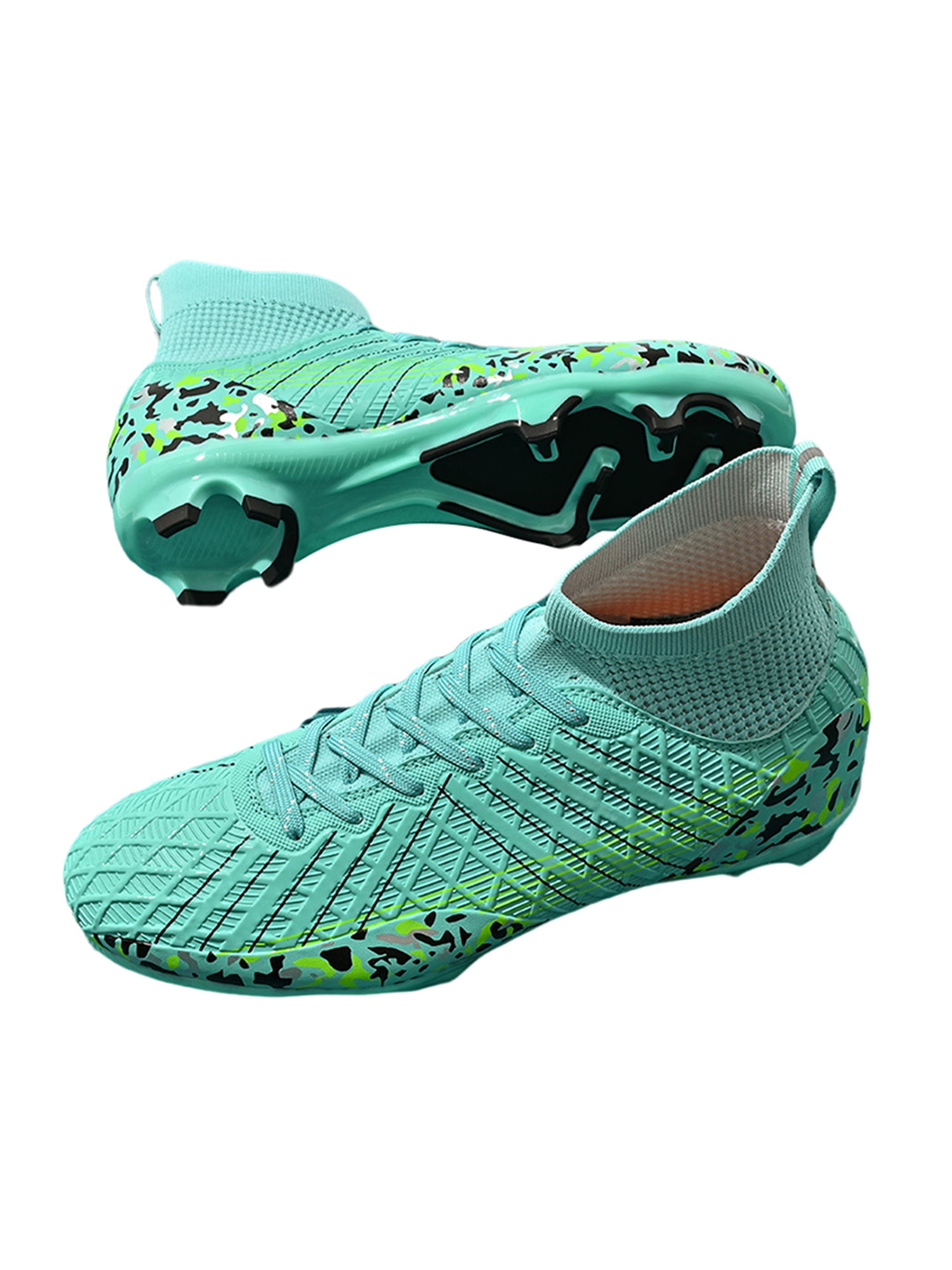 Gomelly Kids Football Shoes Spikes Sneakers High Top Soccer Cleats Lace ...