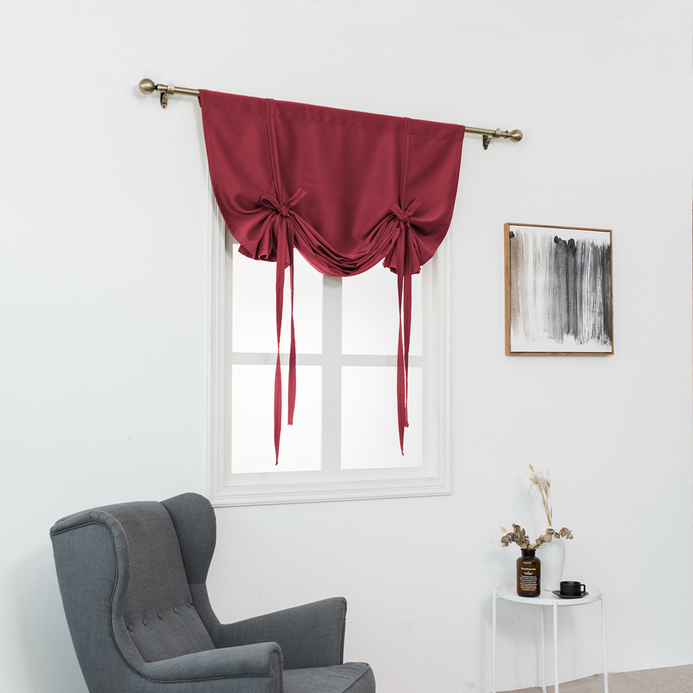 Gomelly Kitchen Valance Ruched Half Window Curtains Soft Short Blackout ...