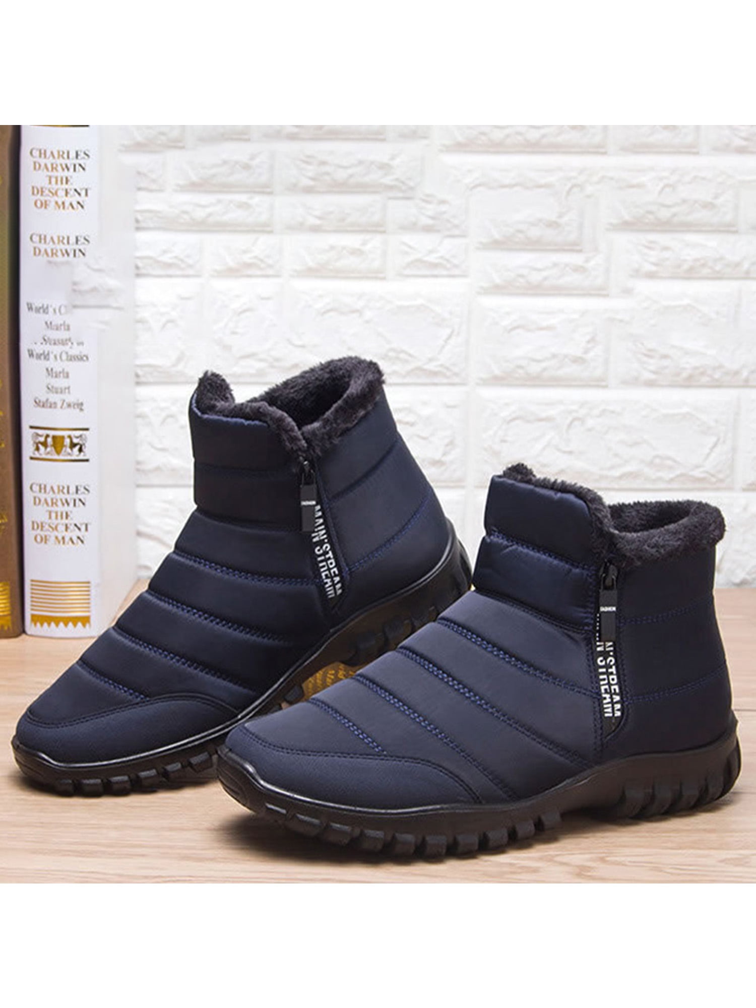 Gomelly Men Winter Snow Boots Warm ankle boots Non-Slip waterproof ...