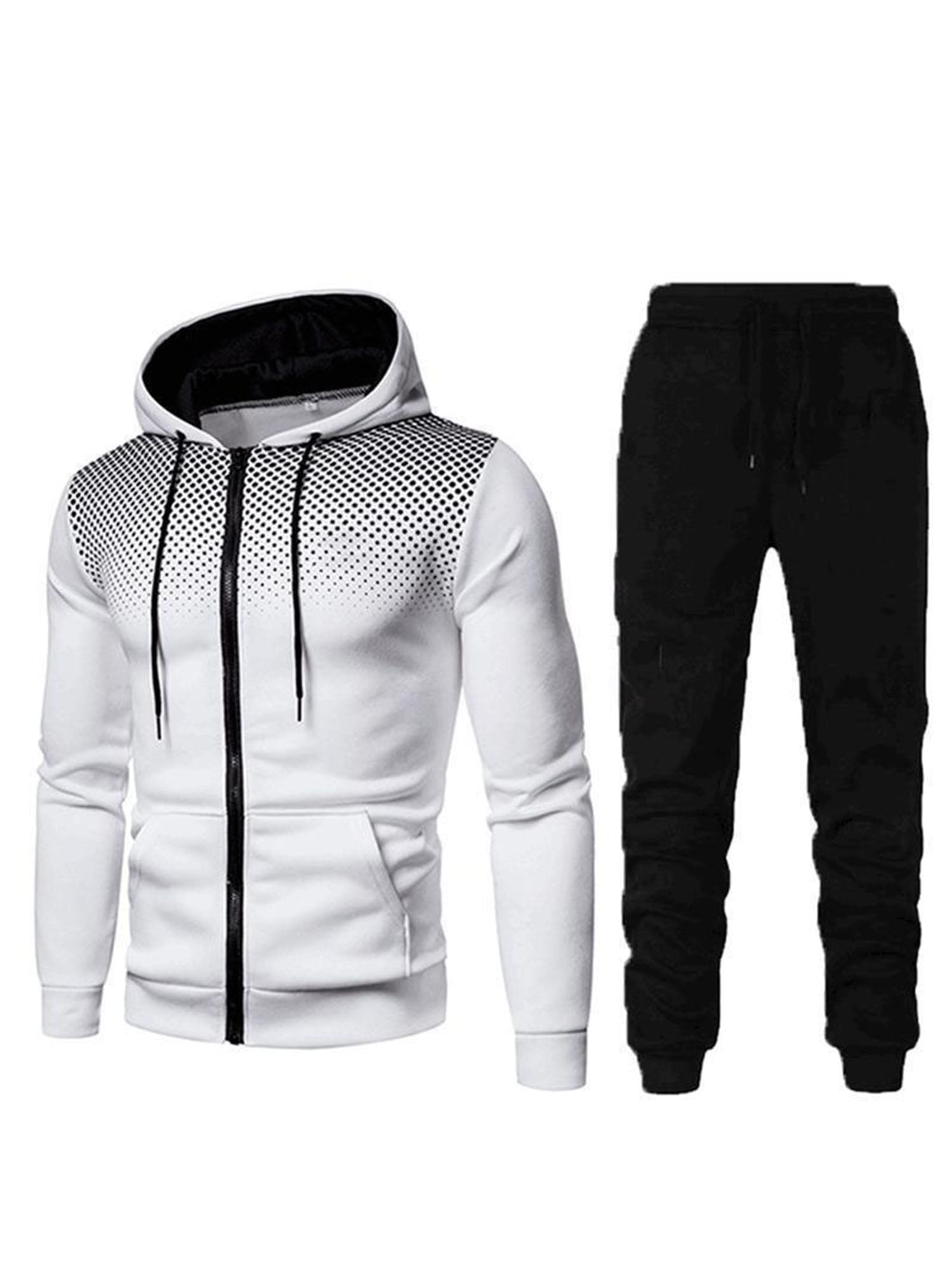 Gomelly Mens Tracksuit Set Pockets Sweatsuit Regular Fit Jogger Sets ...