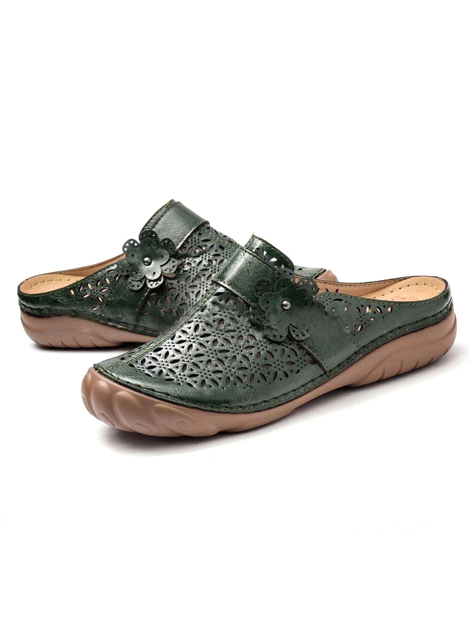 Gomelly Mules for Women Slip on Flats Loafers Closed Toe Comfy Walking ...