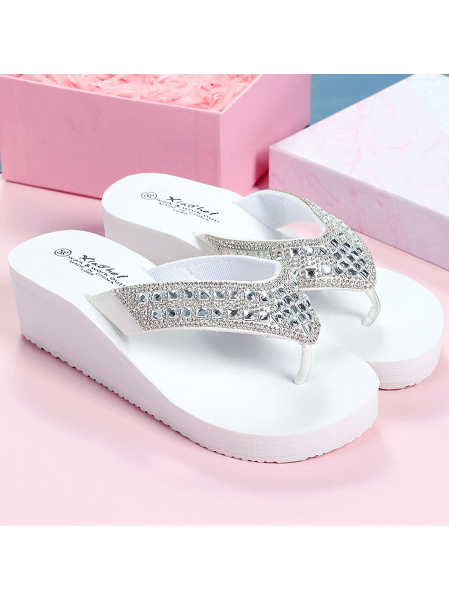 Gomelly Woman Flip Flops Backless Slippers Wedge&platform Wedges ...