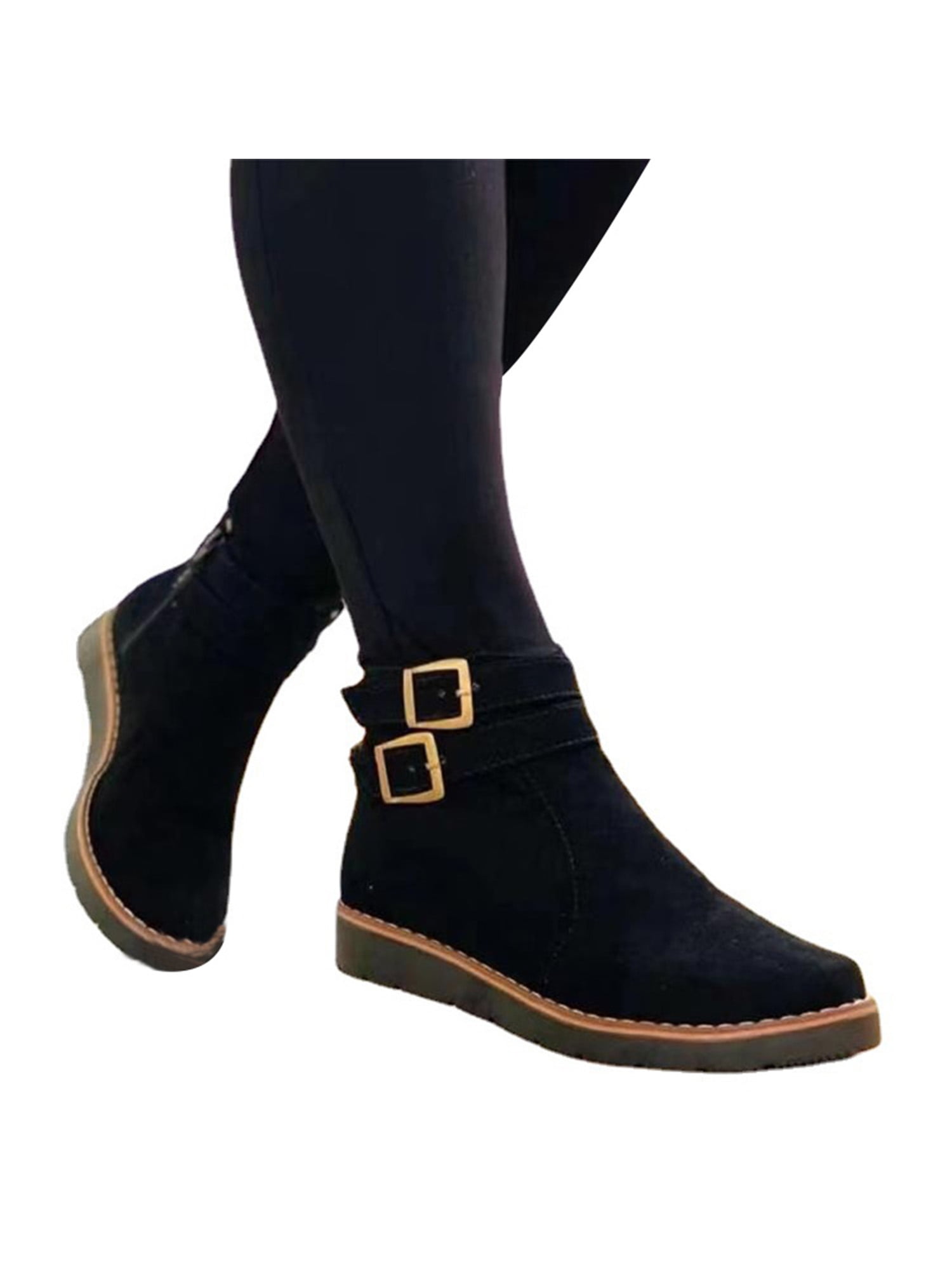 Gomelly Womens Booties Side Zip Bootie Flat Ankle Boots Casual Short ...