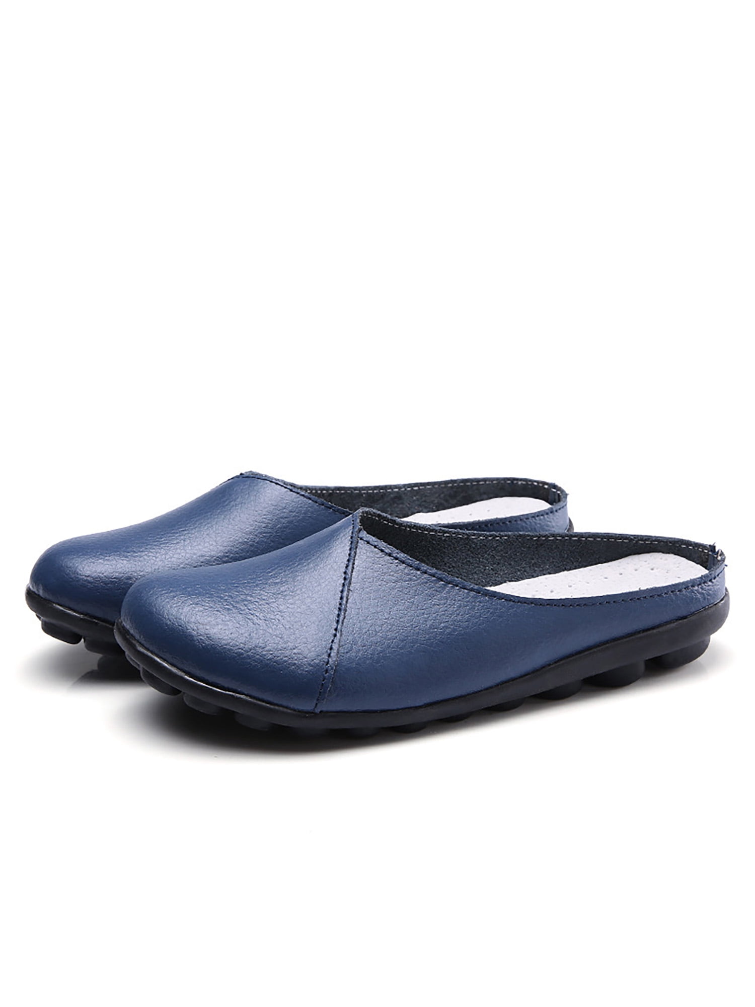 Gomelly Womens Mules Comfort Clogs Slip On Flats Backless Leather Mule ...