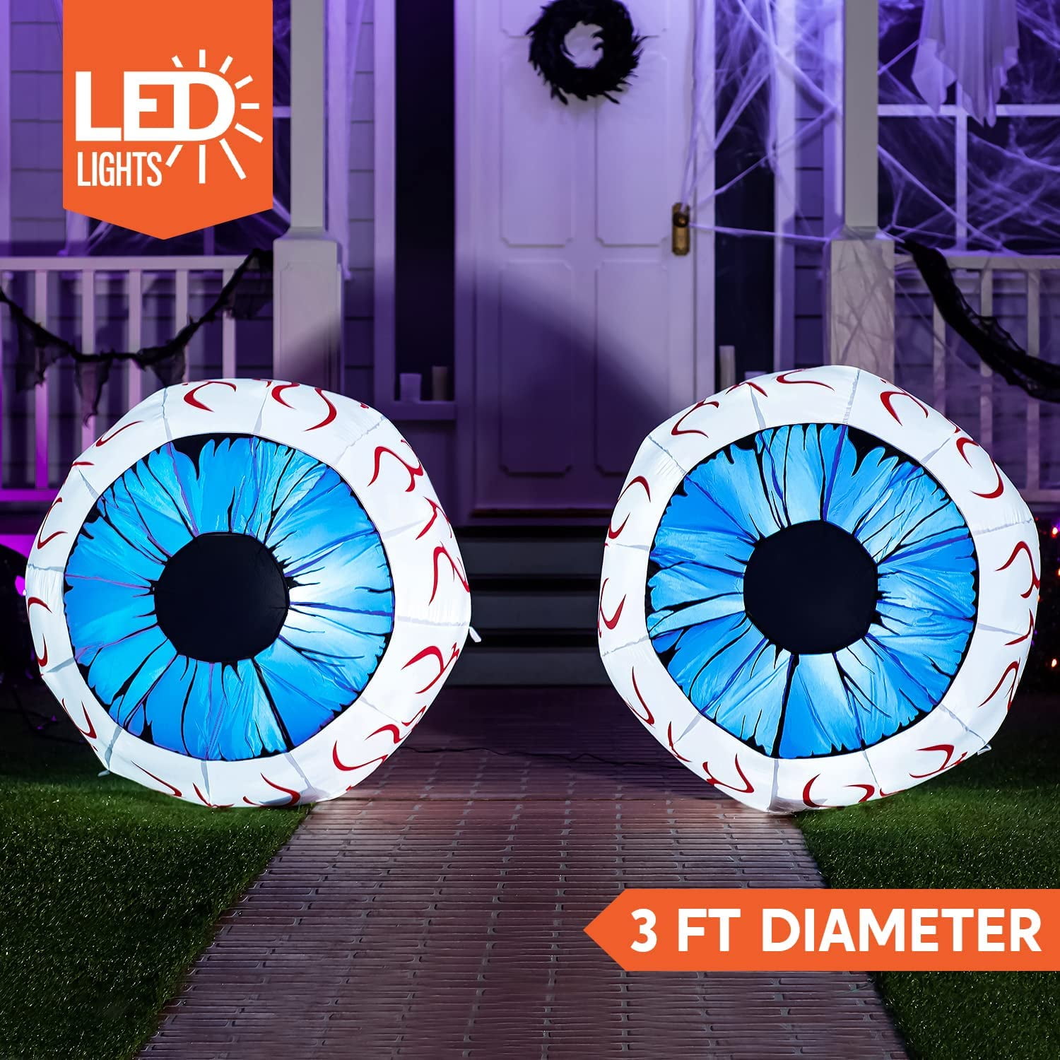Gomind 3ft Inflatable Large Set of Eyes, Halloween Inflatable Light Up ...