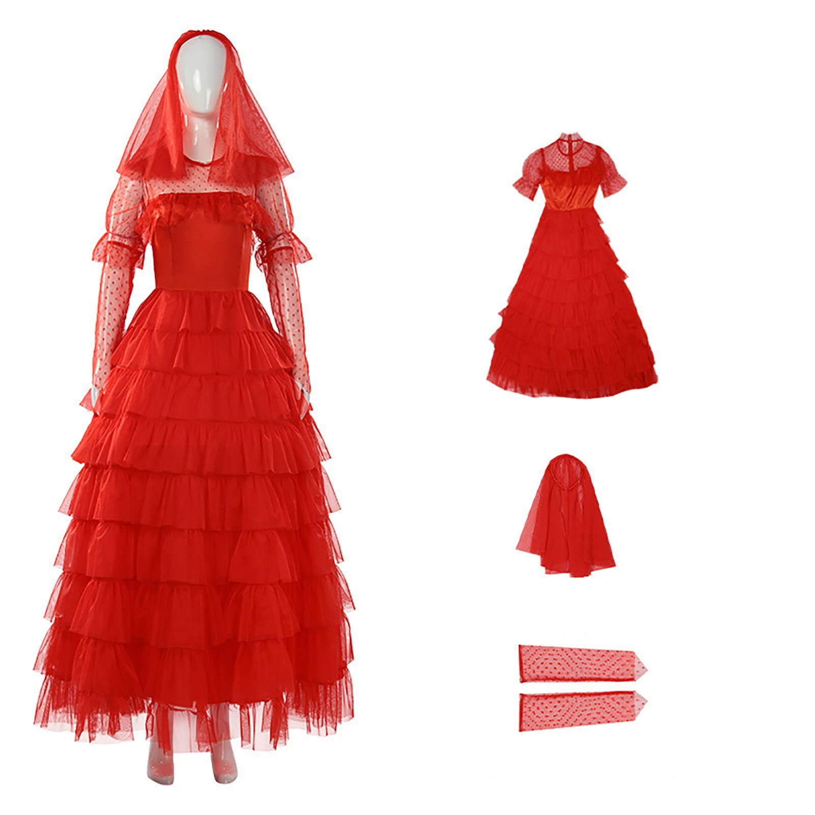 Gomind Beetlejuice Deluxe Costume Lydia Deetz Costume Women Beetle Bride Wedding Dress Gothic ...