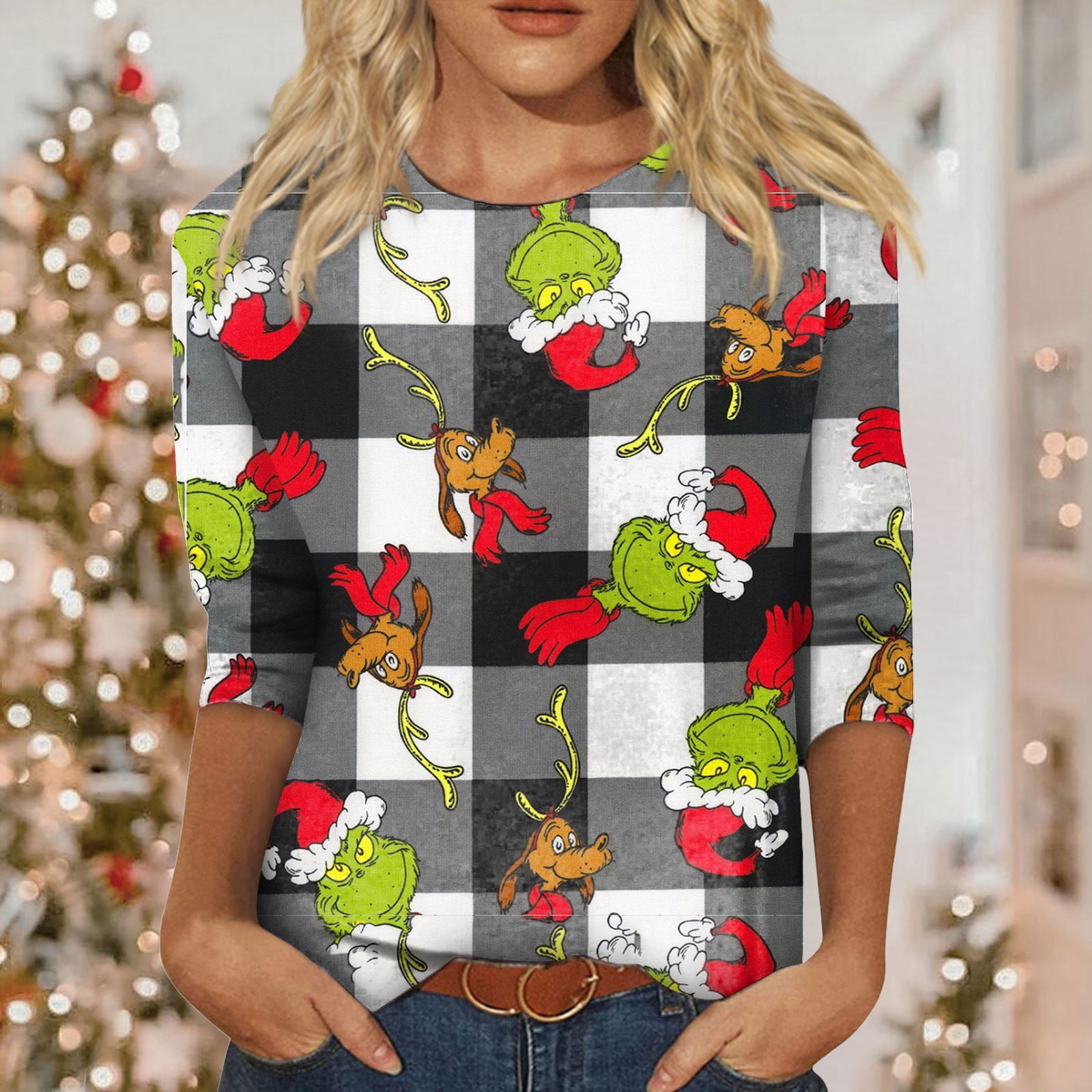 Gomind Christmas Print Sweatshirts Grinch Womens Fall Fashion 2024 ...