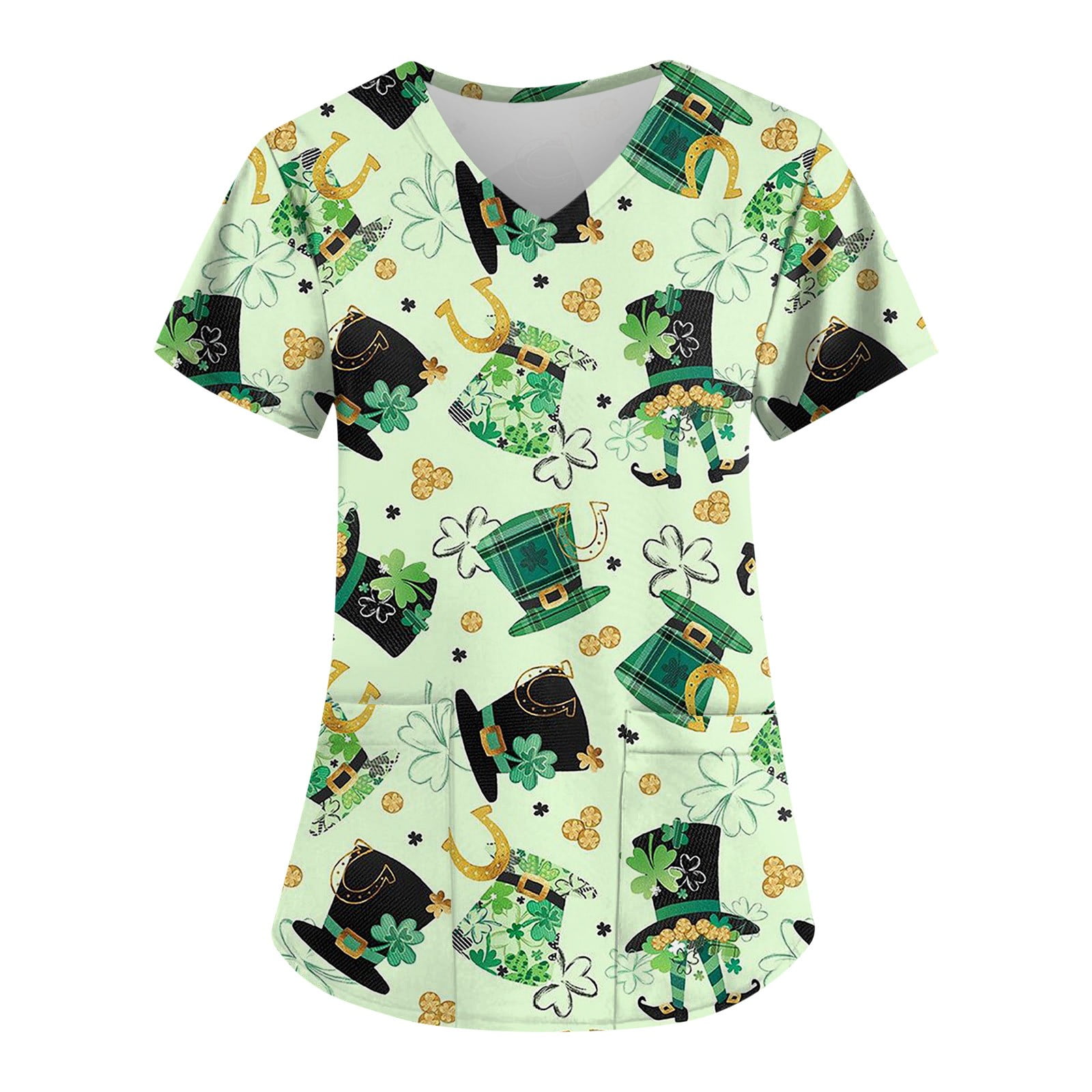 Gomind Christmas Scrub Tops for Women 2024 Gomind Grinch Printed V-Ncek ...
