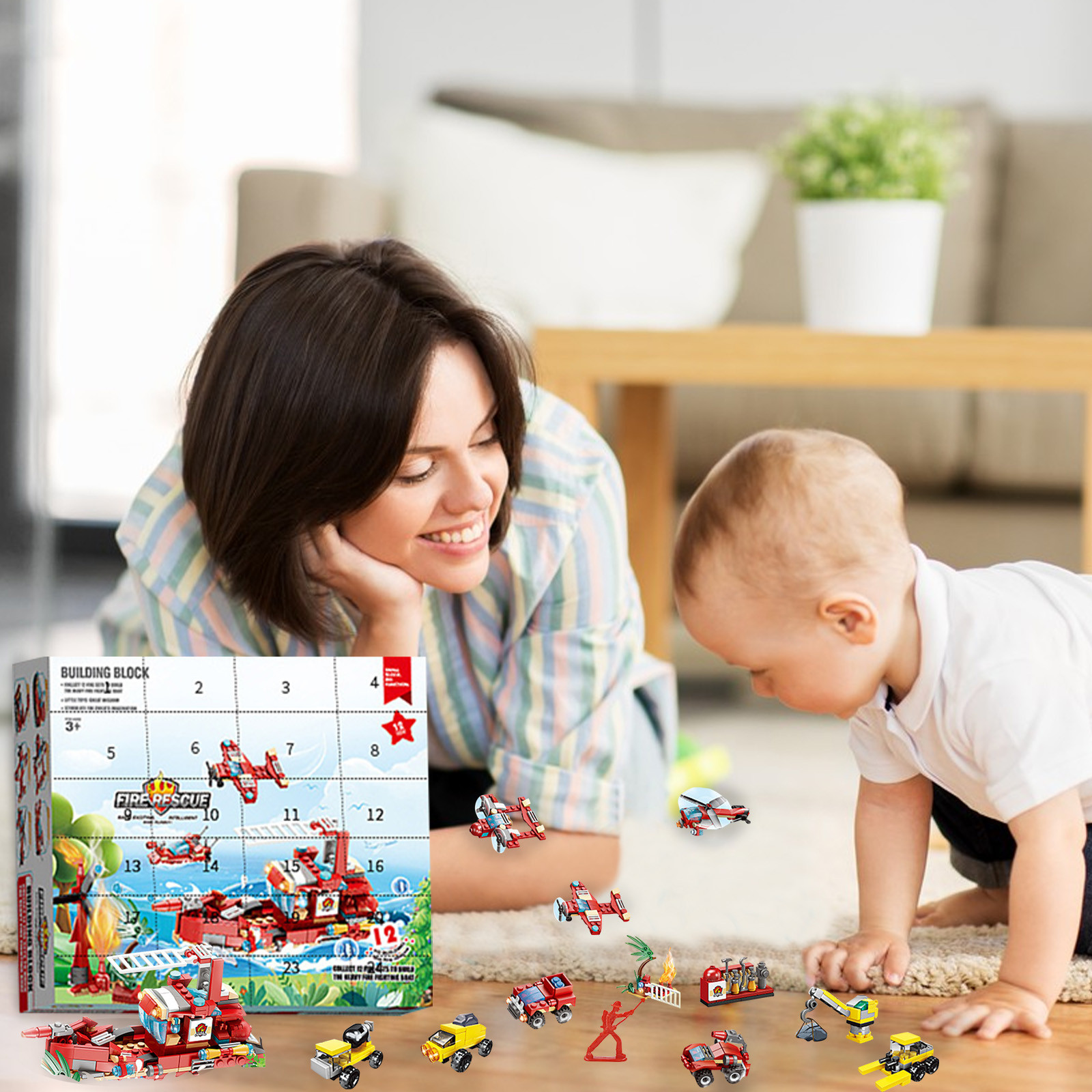 Gomind Construction & Fire Truck Blocks Christmas Advent Calendar 2025 ...
