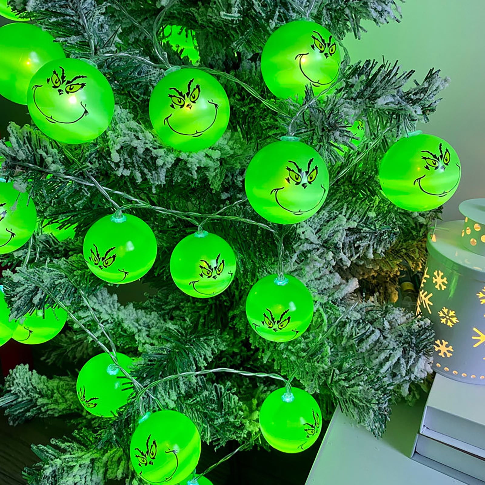 Gomind Grinch Christmas Lights,20 LED 10 Ft Battery Operated Christmas ...