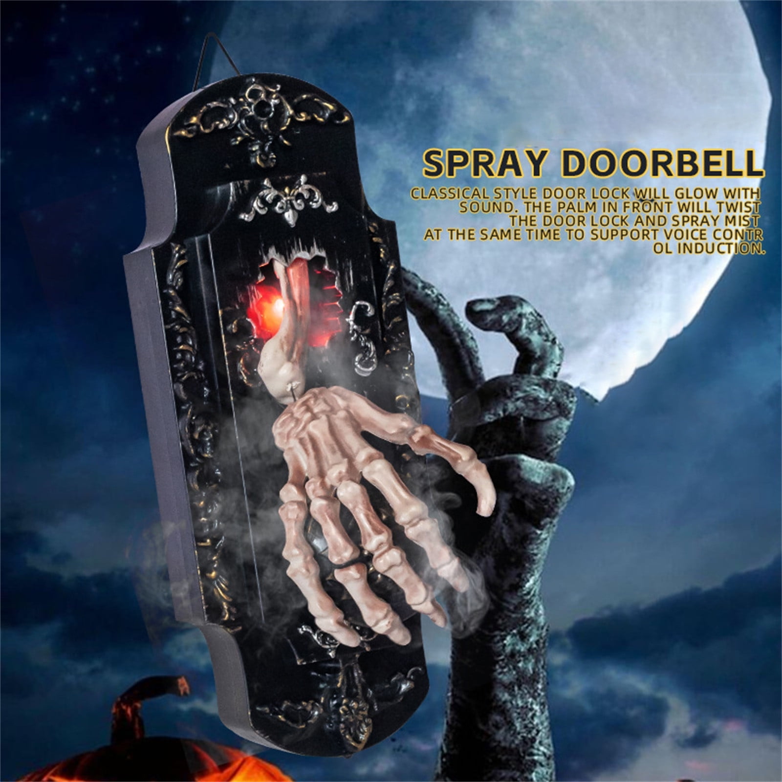 Gomind Halloween Decorations Halloween Doorbell with Animated Light up ...