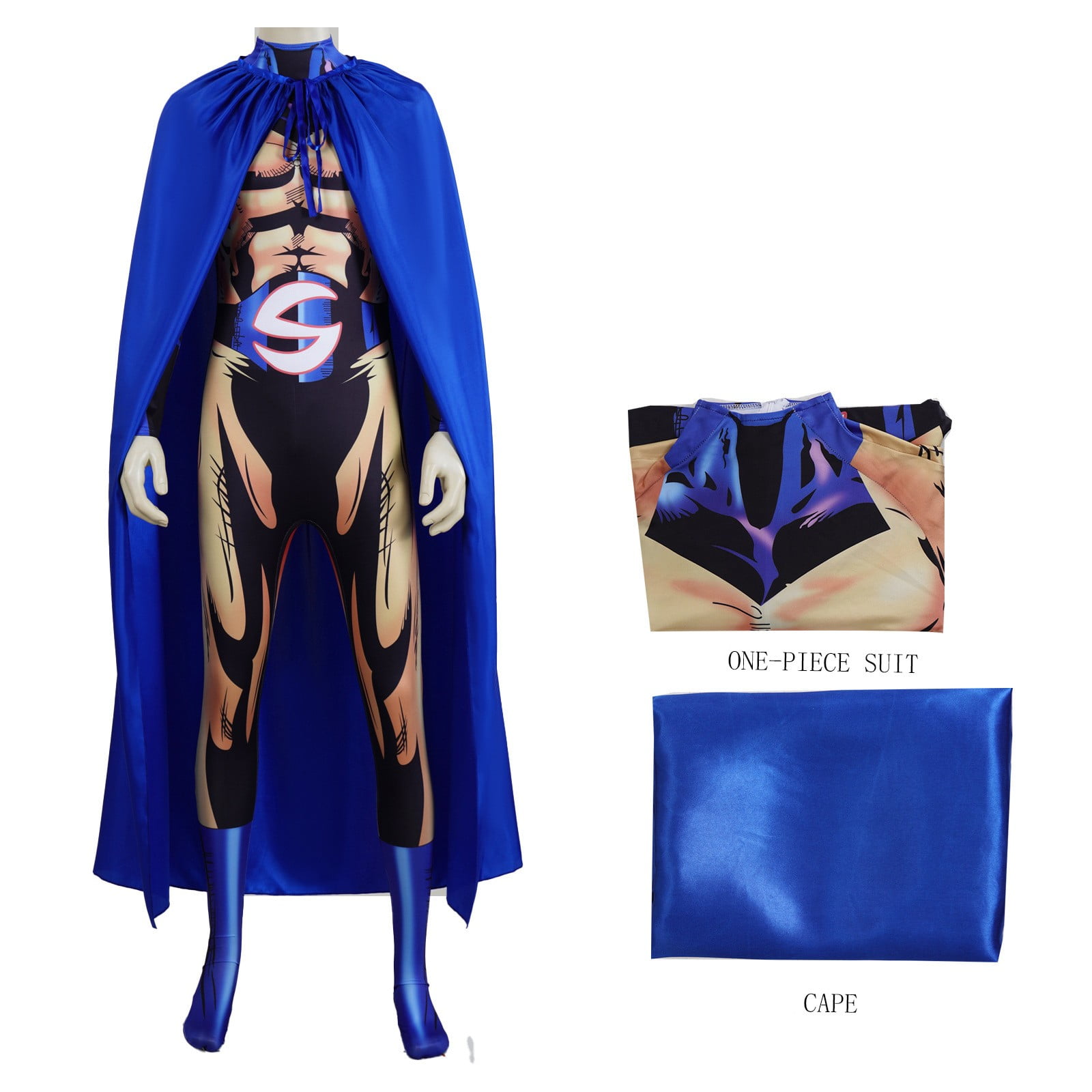 Gomind Thunderbolts - Sentry Bodysuit with Cloak, Superhero Blue ...