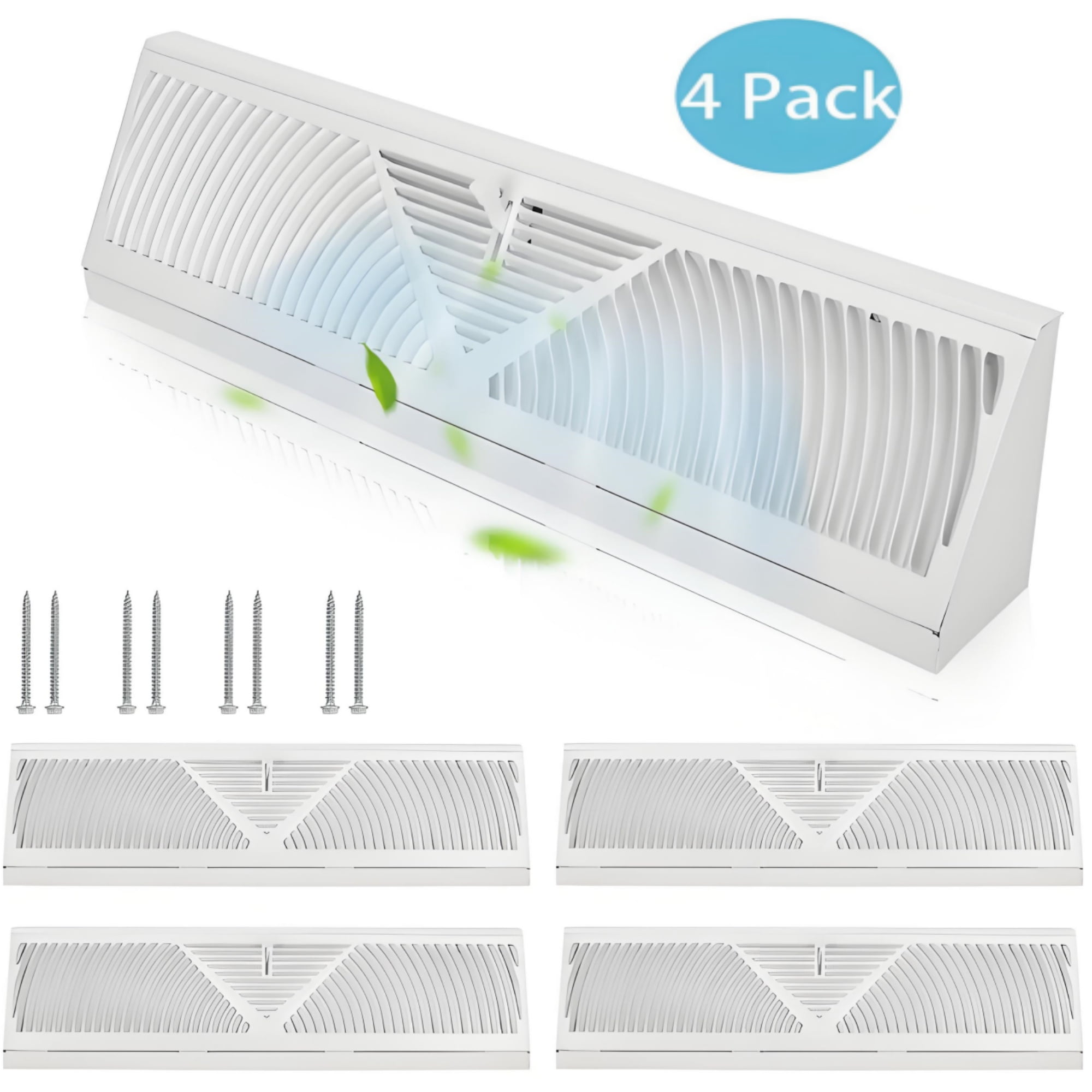 Gomok 4 Pack 18" Baseboard Diffuser Register Vent Covers for Air Flow ...