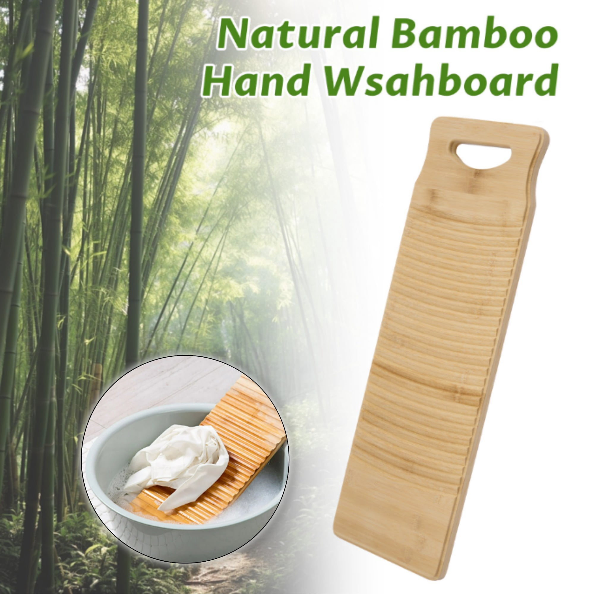 Gomok 23.6" x 7.9" Large Washboard, Bamboo Hand Washing Board, Hanging ...