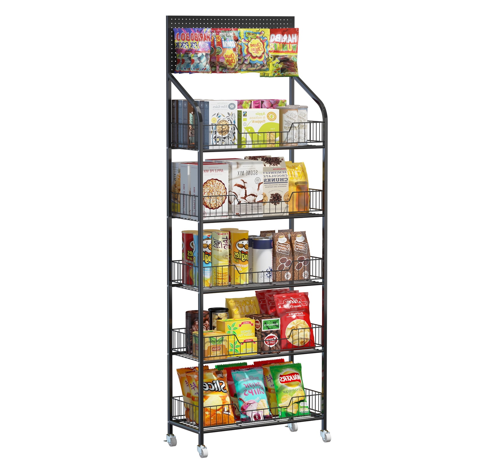 Gomok 5-Tier Retail Display Rack, 23.6" x 10.6" x 67" Mobile Storage ...