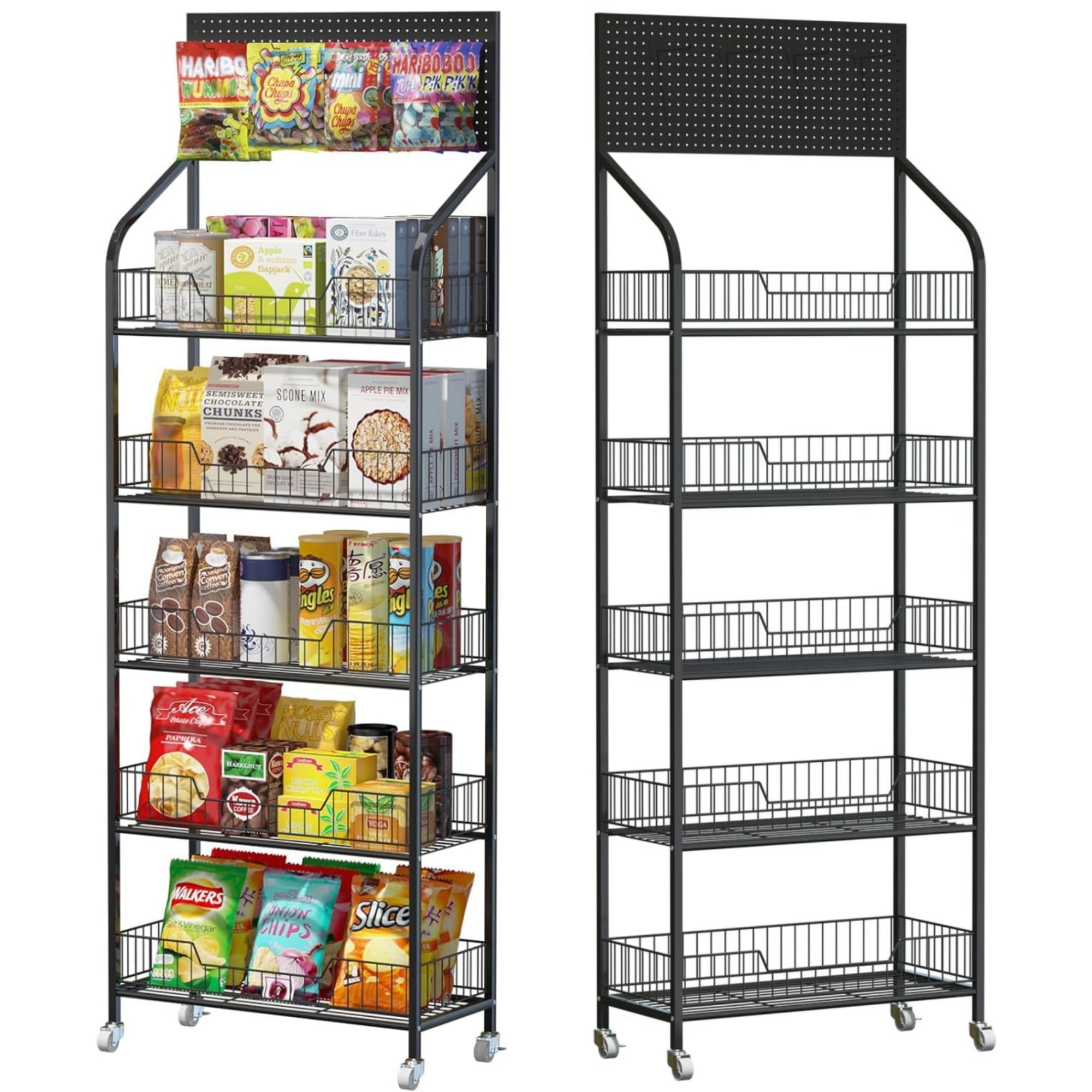 Gomok 5-Tier Retail Display Rack, 23.6" x 10.6" x 67" Mobile Storage ...