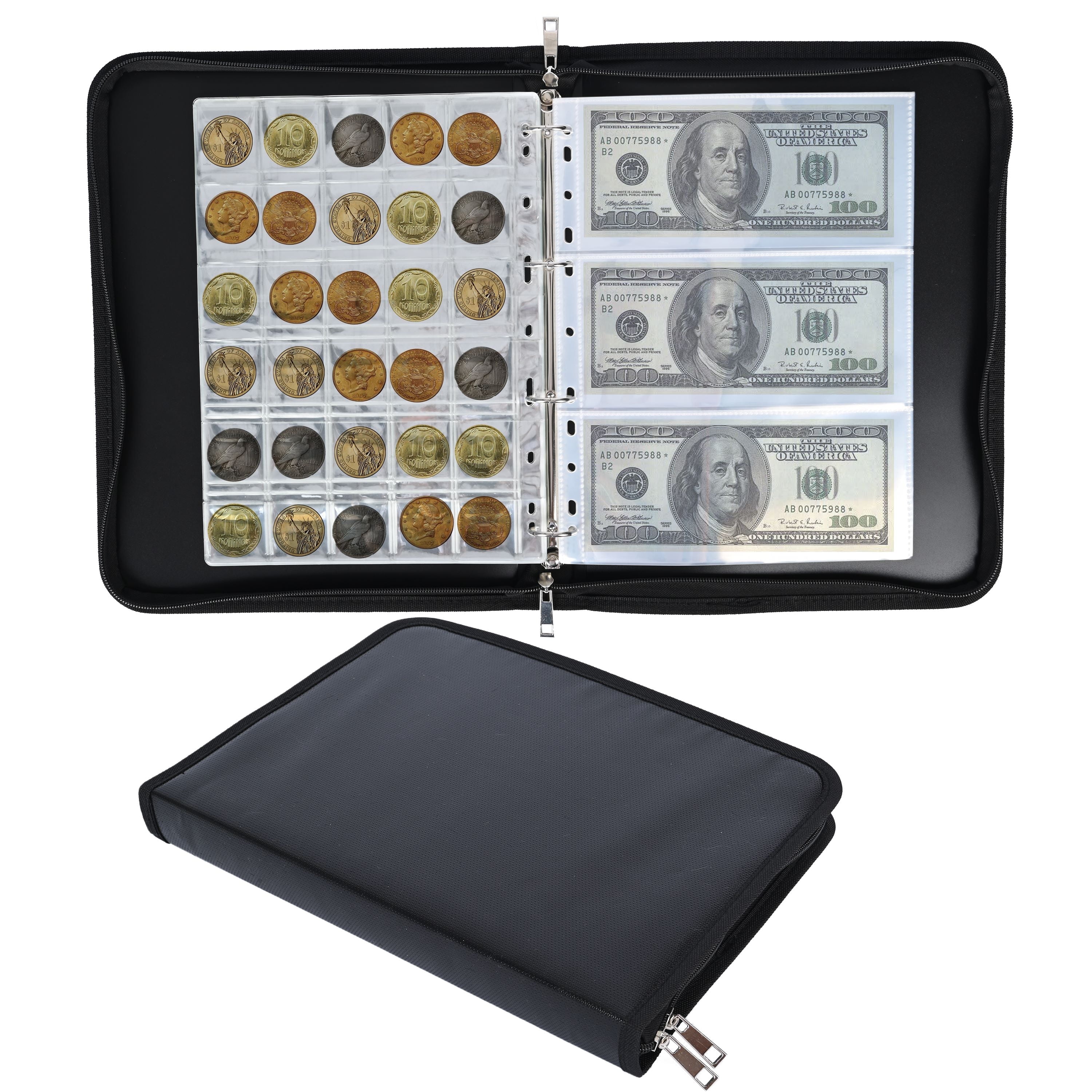 Gomok Coin Collection Book Holder, 300 Pockets Fireproof Coins ...