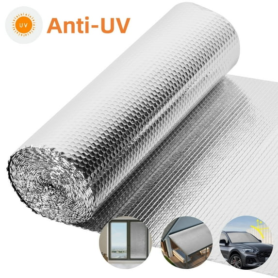 Gomok Reflective Insulation Roll, 24 in x 33 ft Thermal Barrier, Double ...