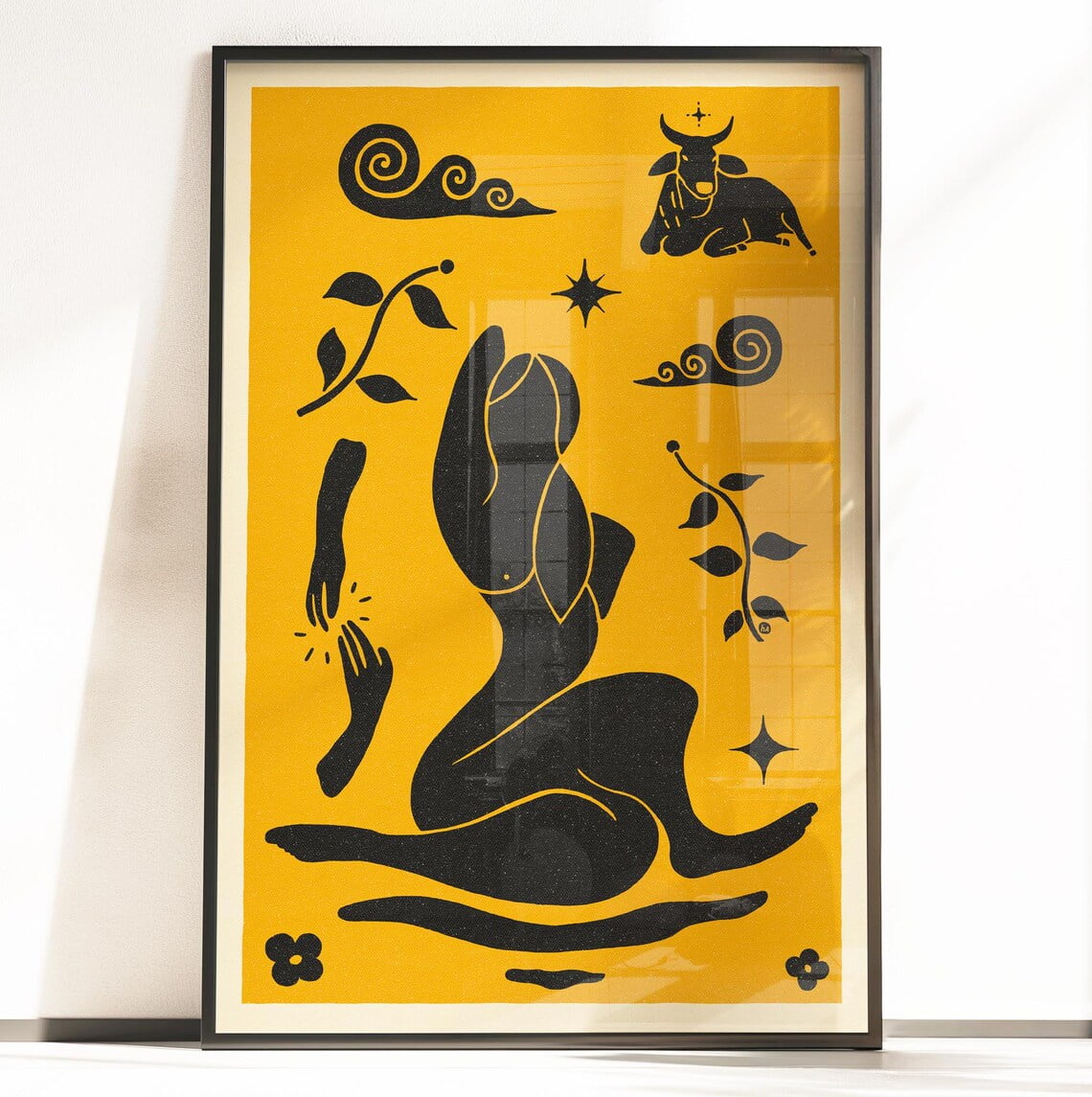 Gomukhasana (Sanskrit) Print - Emerald Yellow Variant. Cow Face Yoga ...