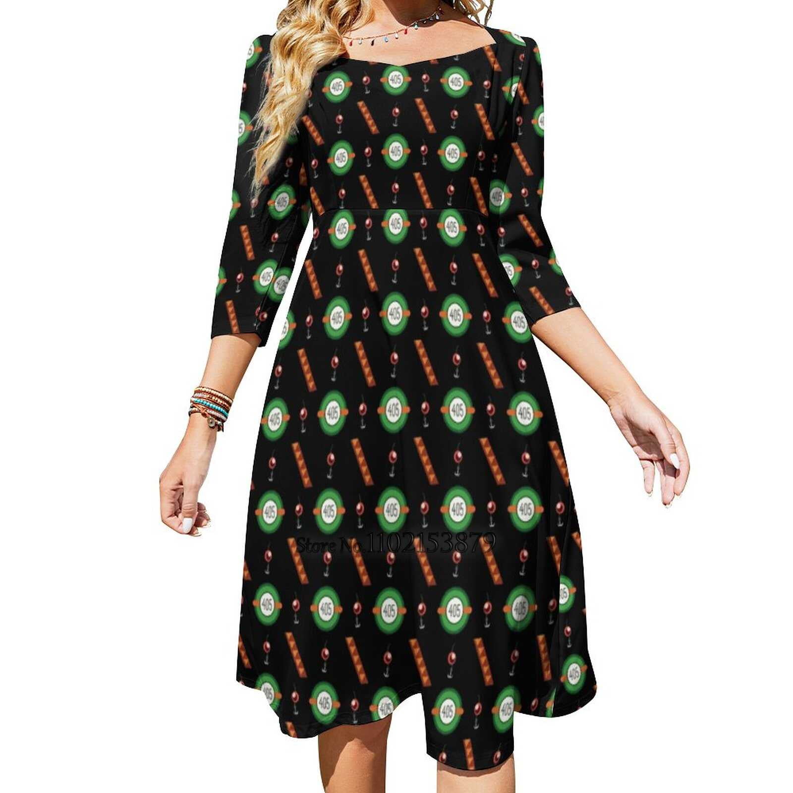 Gon Freecs Badge Dark Back Lacing Backless Dress Square Neck Dress ...