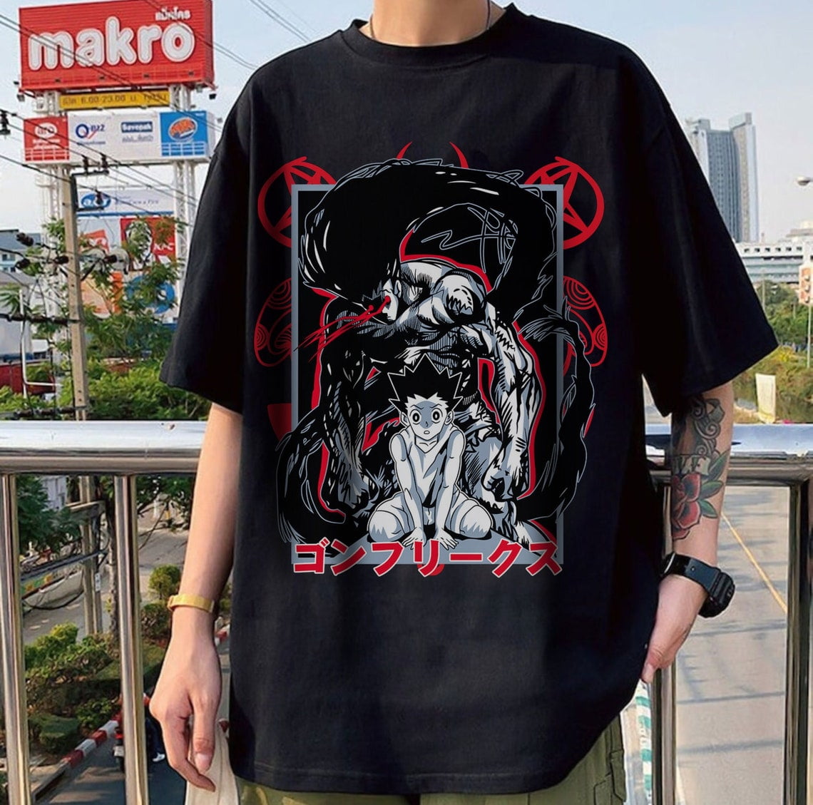 Gon Freecss T-shirt, Hunter x Hunter Manga Anime Shirt,Black color,size ...