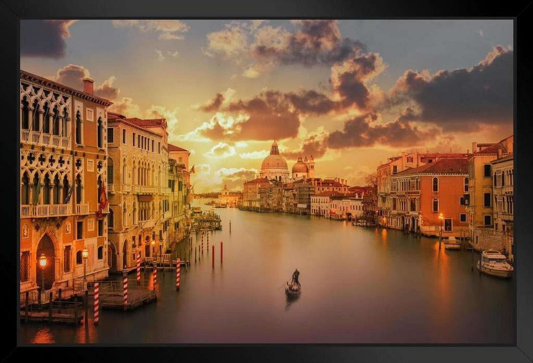 Gondola in the Grand Canal at Sunset Venice Italy Photo Photograph Art ...
