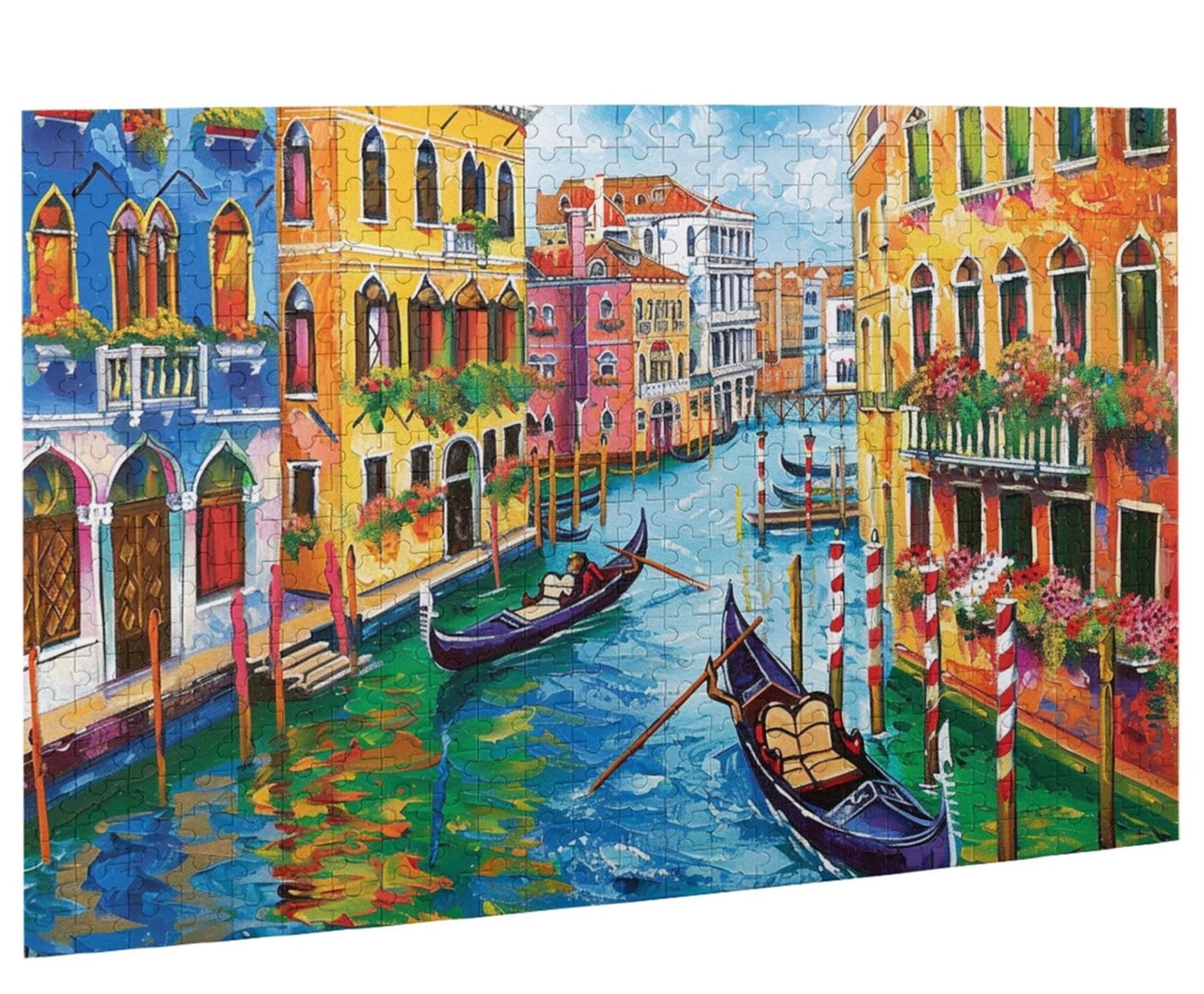 Gondolas Ride 500 Piece-Format Puzzle Vibrant Venetian Scenery Matte ...