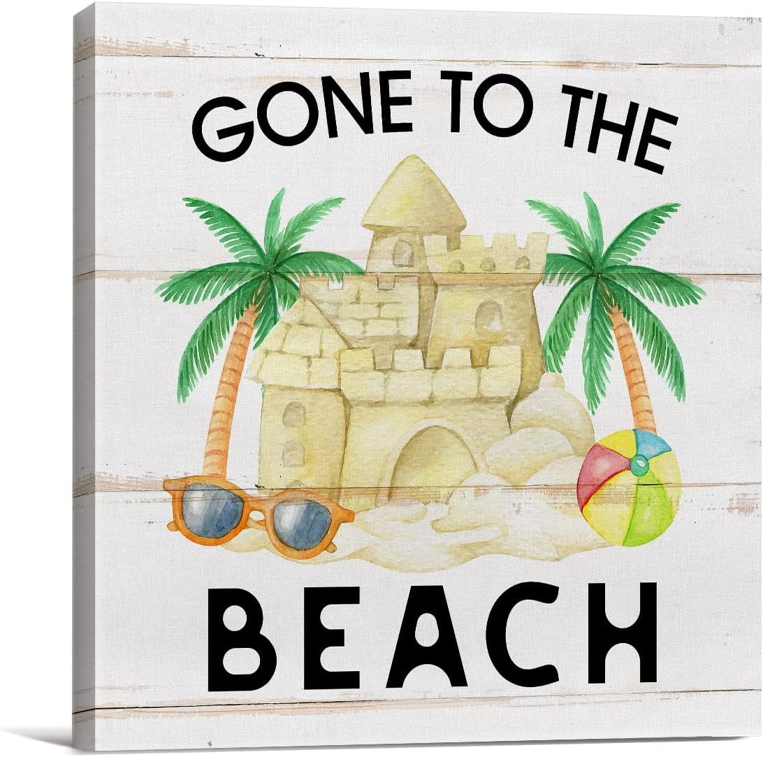 Gone to the Beach Wood Box Sign Desk Decor Beach Wooden Block Plaque ...