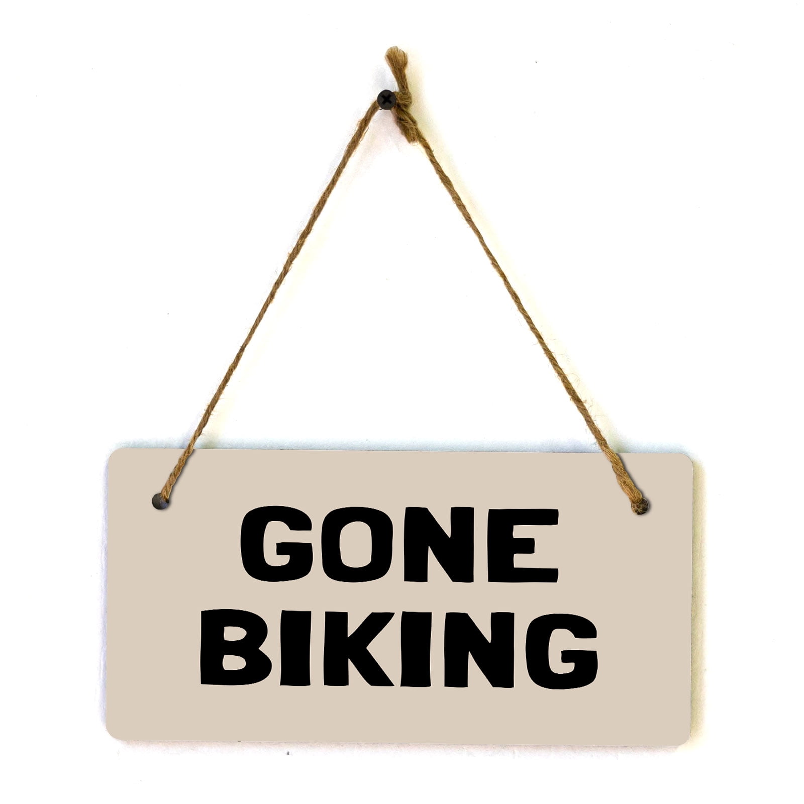 Gone Biking 5" x 10" Hanging Wall or Door Sign | Home Decor - Walmart.com