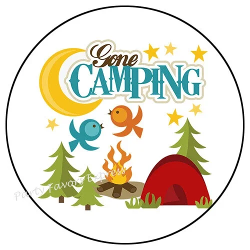 Gone Camping Stickers Party Favors Phone Decal Water Bottle Stickers ...