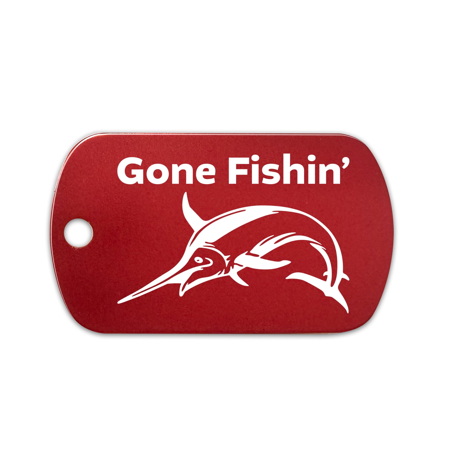 Gone Fishin’ GI Dog Tag Aluminum Keychain fishing swordfish broadbills ...