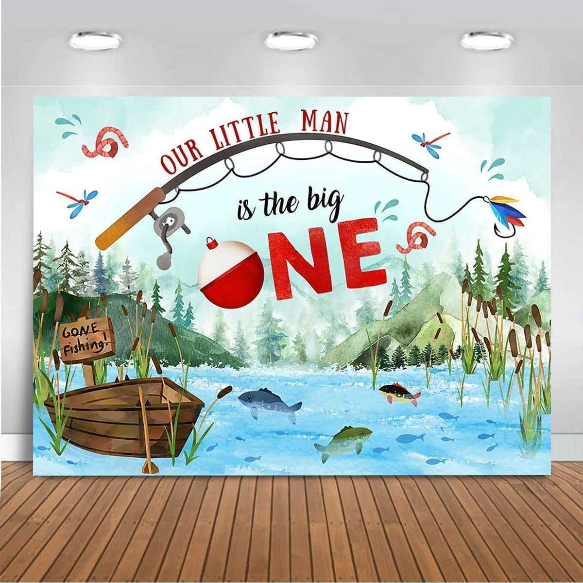 Gone Fishing Backdrop Boys O-Fish-Ally Fishing 1st Birthday Party ...