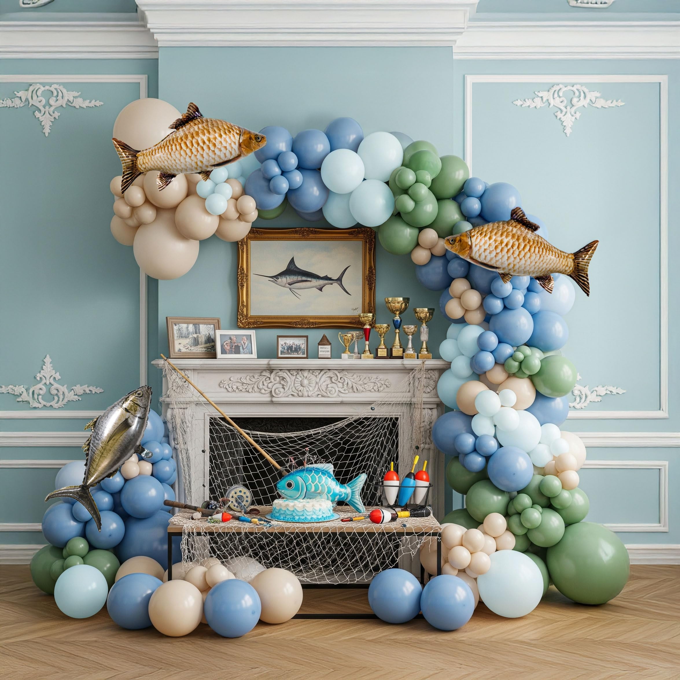 Gone Fishing Balloon Garland arch kit Fishing theme balloons in Blue ...