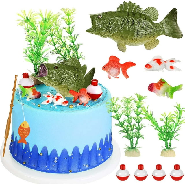 Gone Fishing Themed Cake Decoration Set: Catching the Big One Topper ...