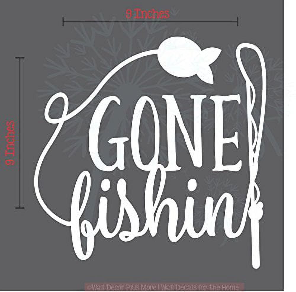 Gone Fishing Car Window Decal Sticker Vinyl Lettering Fisherman Vehicle ...