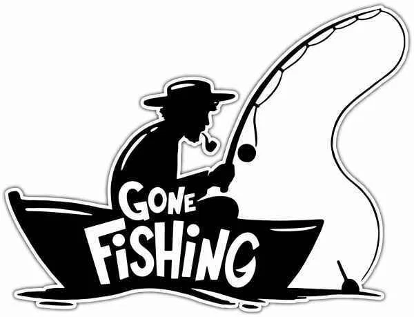 Gone Fishing Fisherman Fish Hood Rod Car Stickerphone Decal Water ...