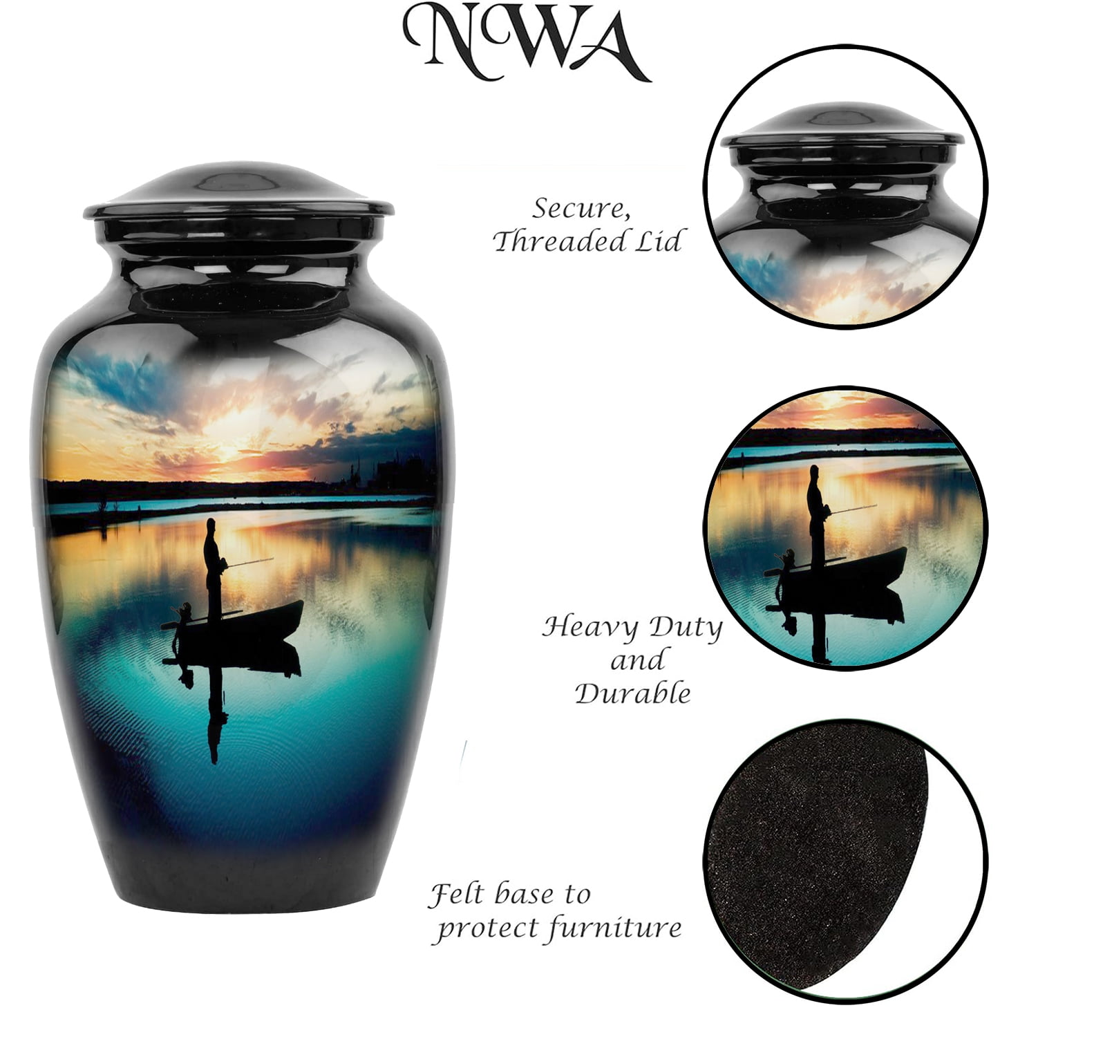 Gone Fishing in Heaven Cremation Urns for Adult Ashes Male - Burial ...