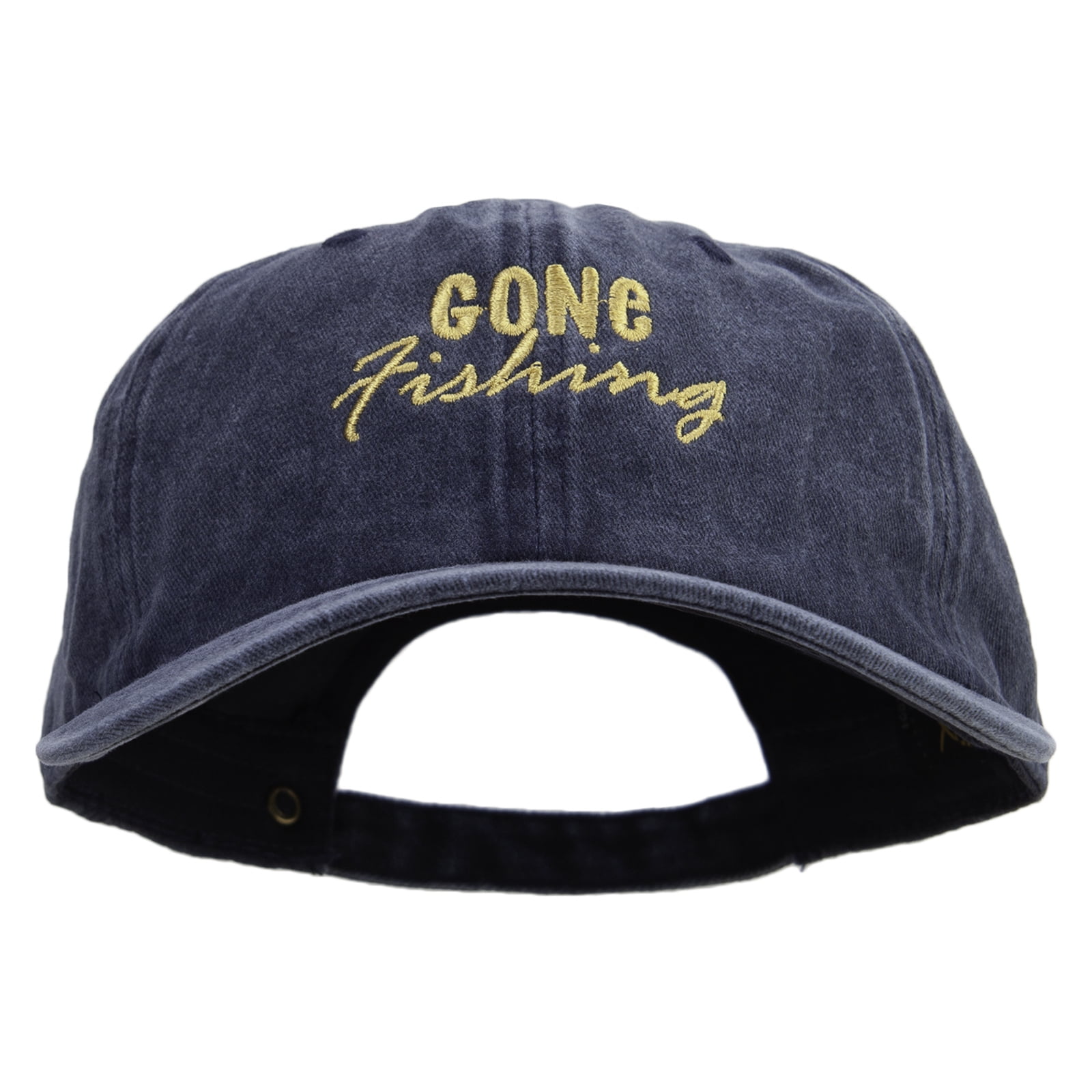Gone Fishing Logo Embroidered Cotton Twill Premium Pigment Dyed Cap ...