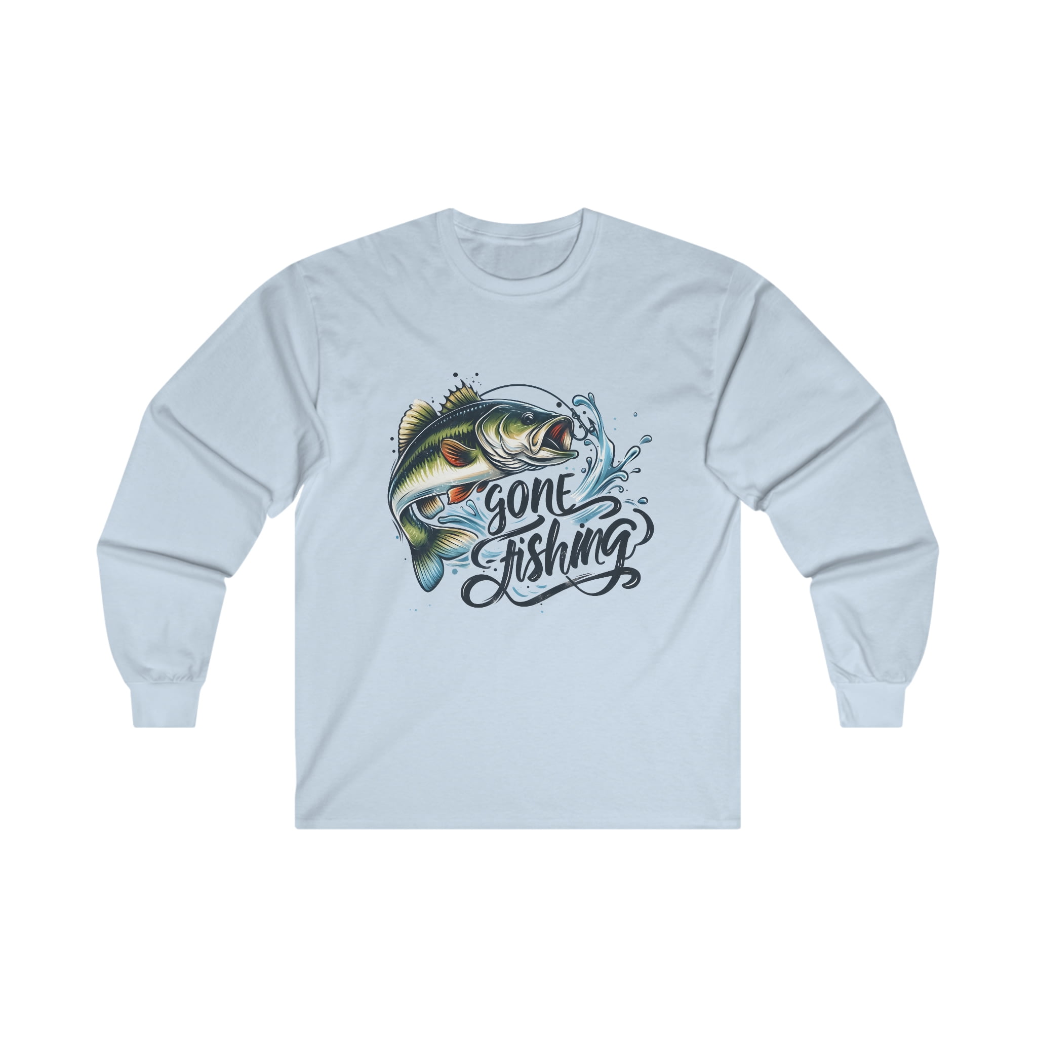 Gone Fishing Long Sleeve Shirt, Bass Fisherman Gift, Angler Graphic Tee ...
