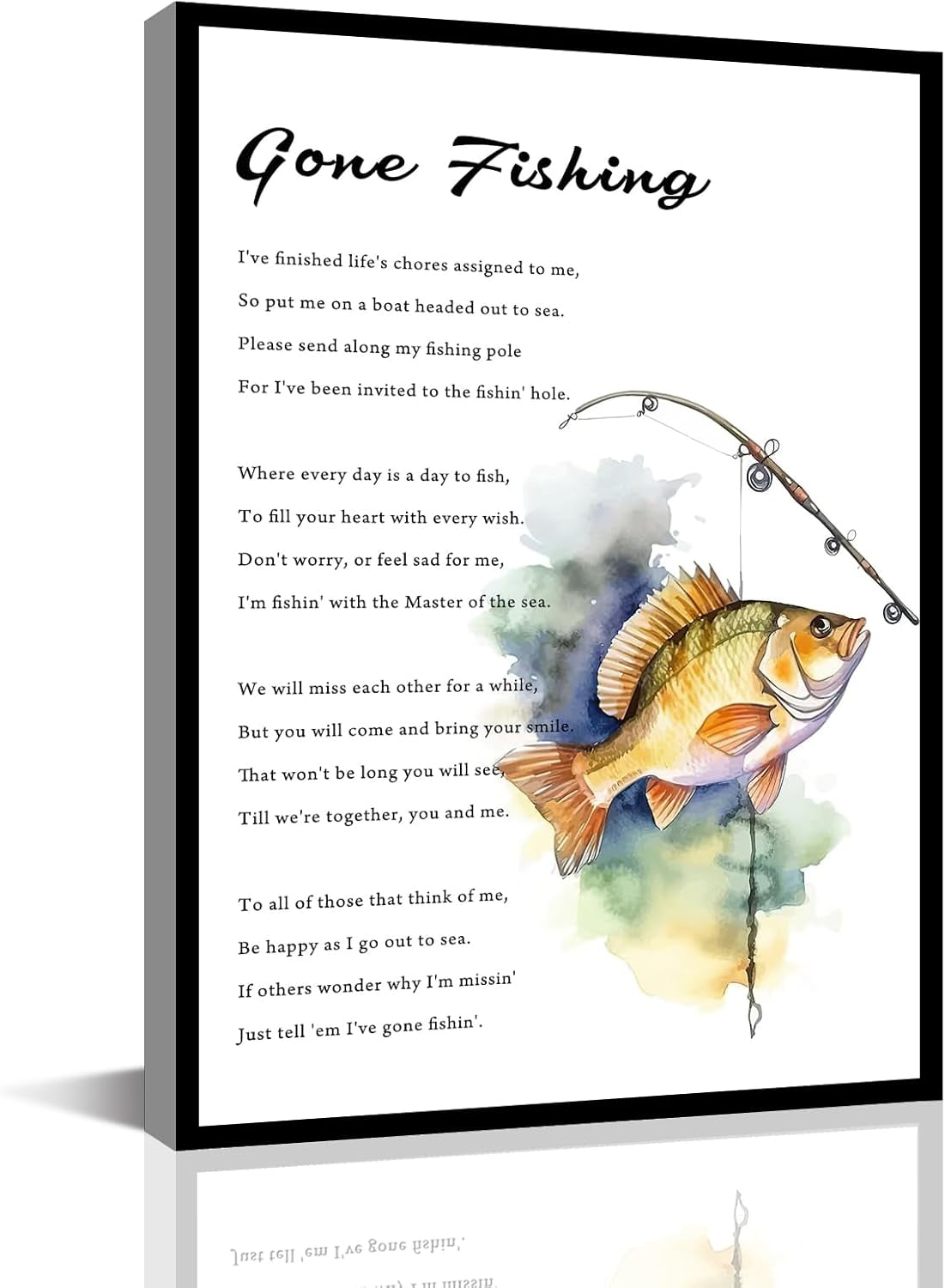 Gone Fishing Memorial Poem,Memorial Gift,Poem for Fisherman,Poetry Art ...