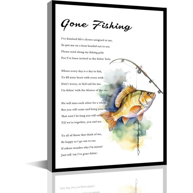 Gone Fishing Memorial Poem,Memorial Gift,Poem for Fisherman,Poetry Art ...