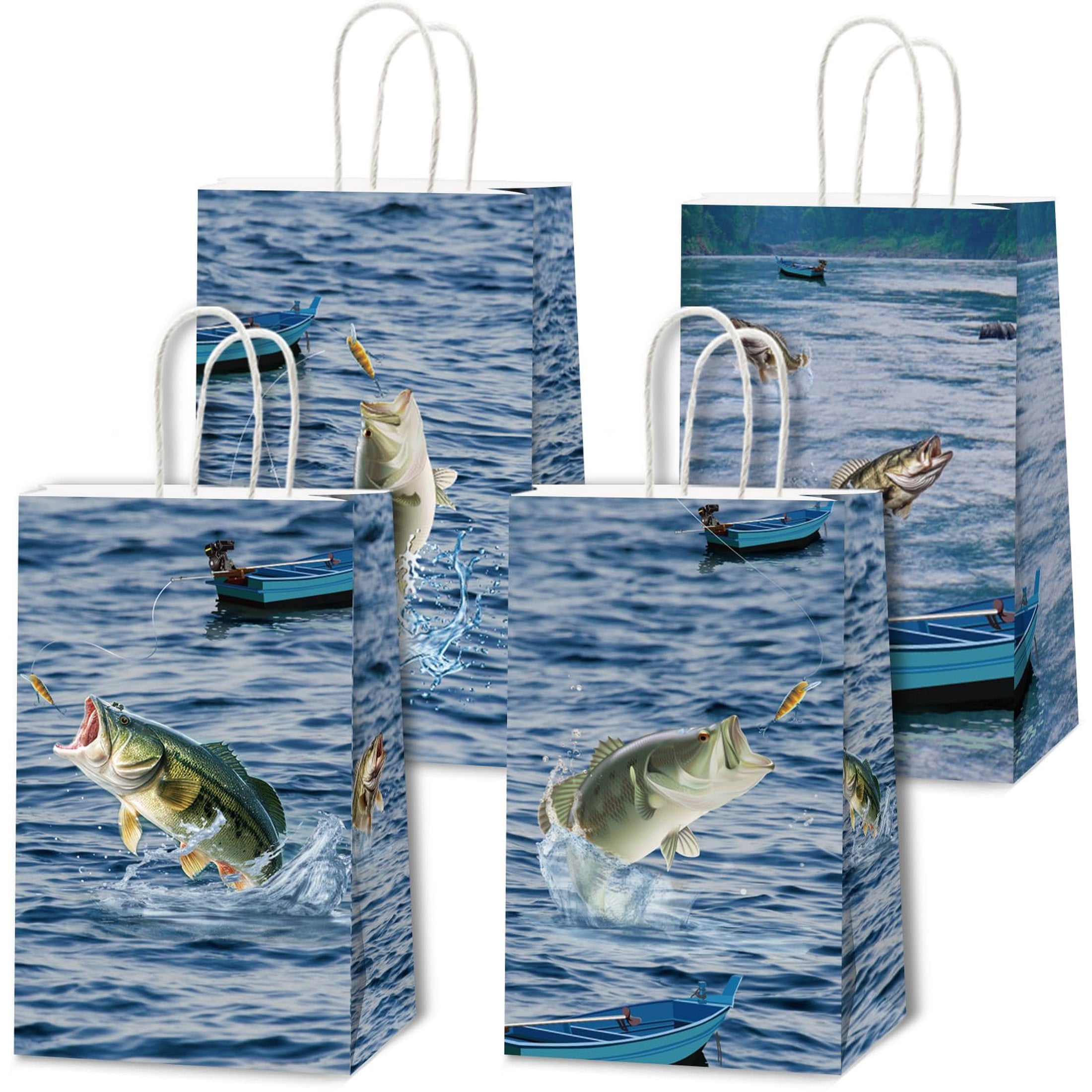 Gone Fishing Party Favor Bags - 12 Pack Disposable Treat Bags for Kids ...