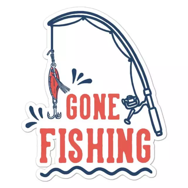 Gone Fishing Sticker Indoor Outdoor Phone Decal Water Bottle Stickers ...