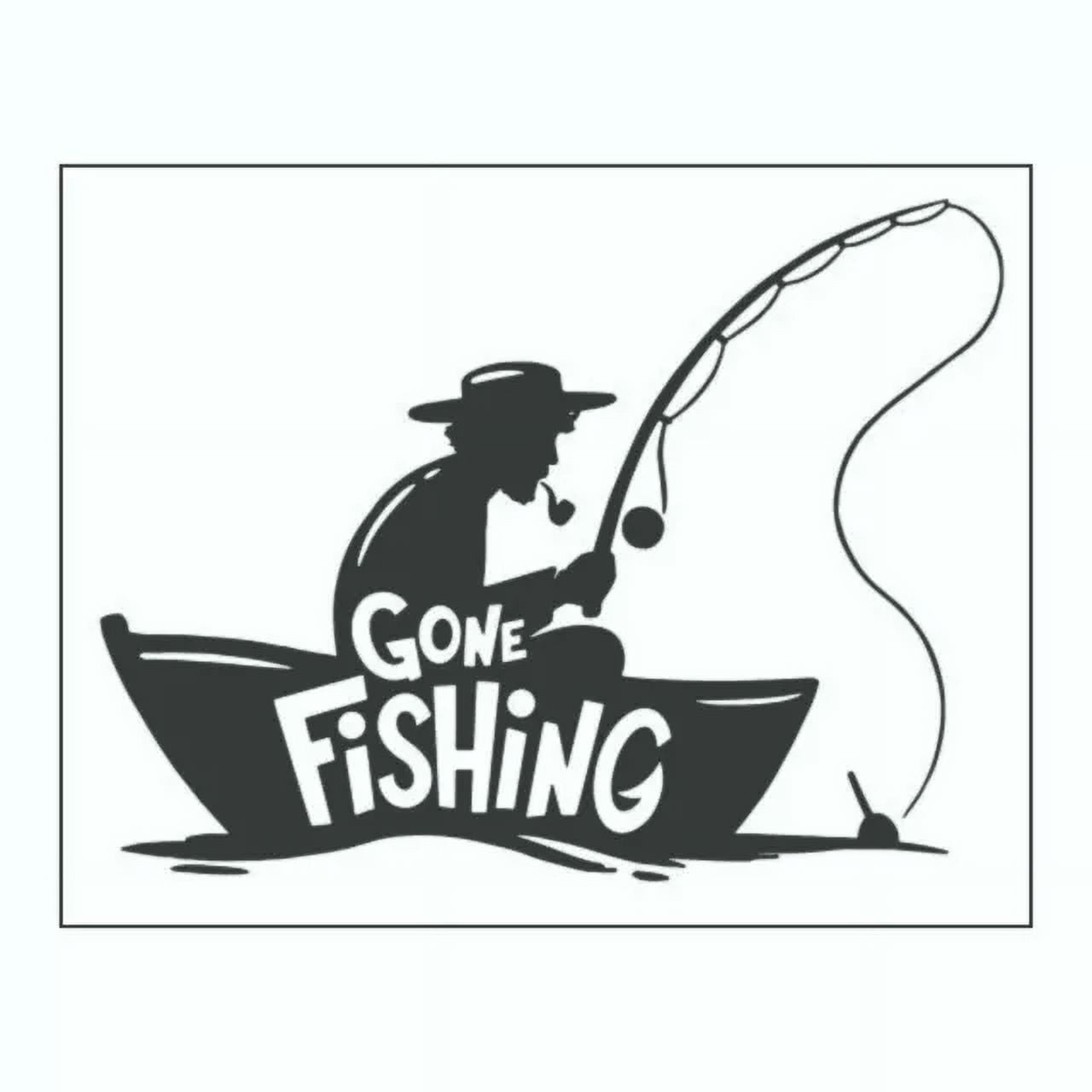 Gone Fishing Sticker Truck, Fishing, Boat Stickers Phone Decal Water ...