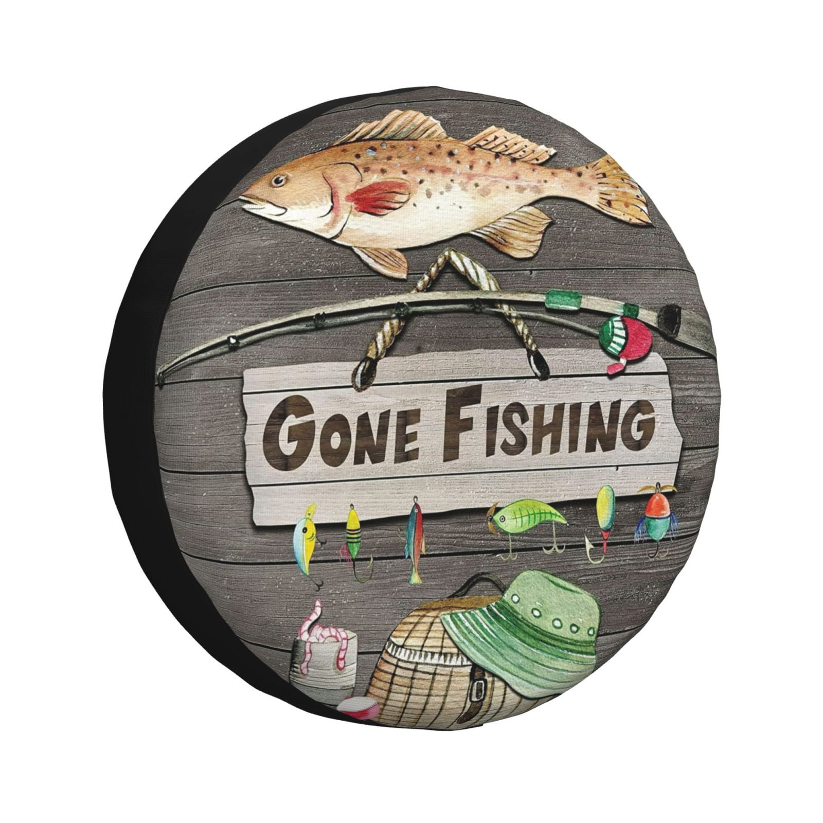 Gone Fishing Tire Cover 15" Wheel Protectors Tyre Covers Weatherproof ...