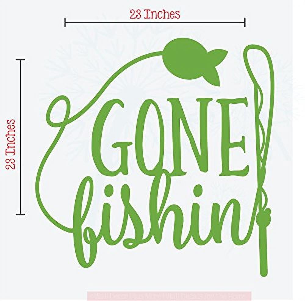 Gone Fishing Wall Vinyl Lettering Fisherman Art Stickers for Cabin ...